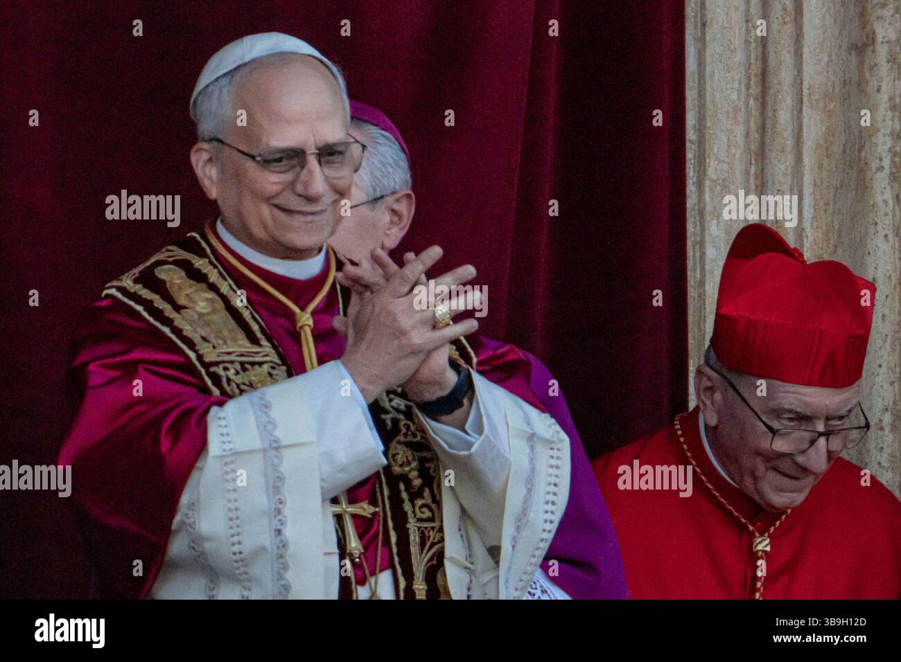 Newly elected Pope Leo XIV, left, formerly Cardinal Robert Francis ...