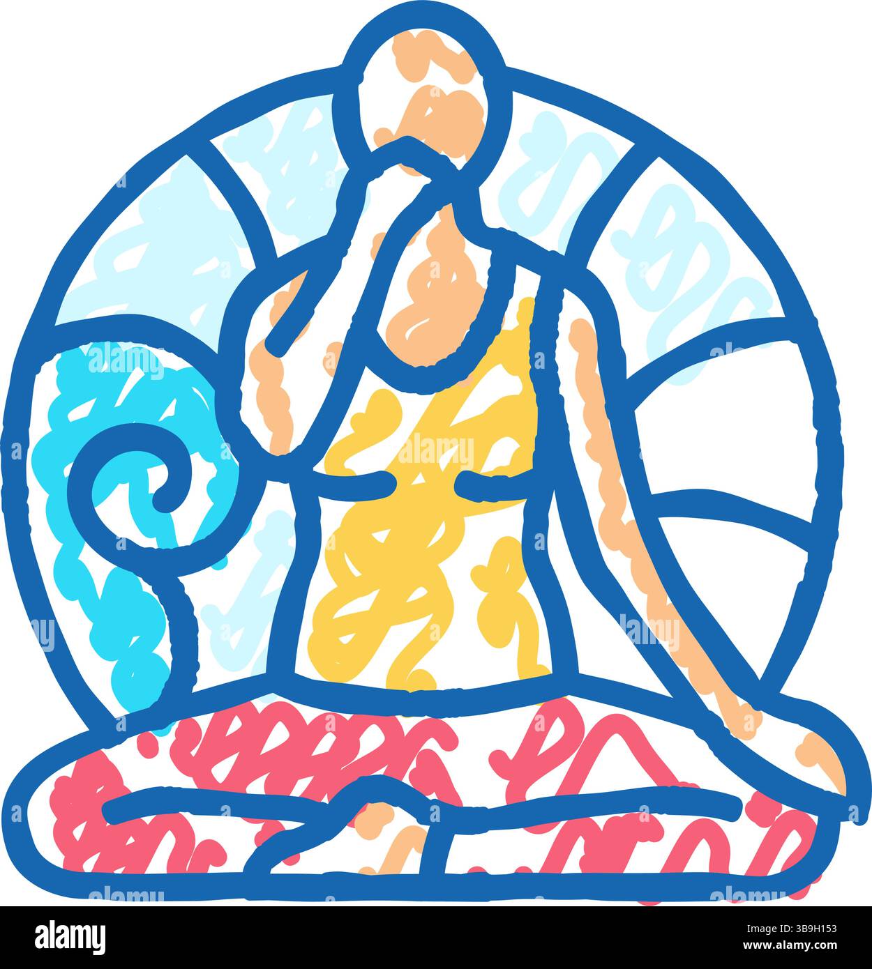 pranayama ayurveda icon doodle illustration Stock Vector Image & Art ...