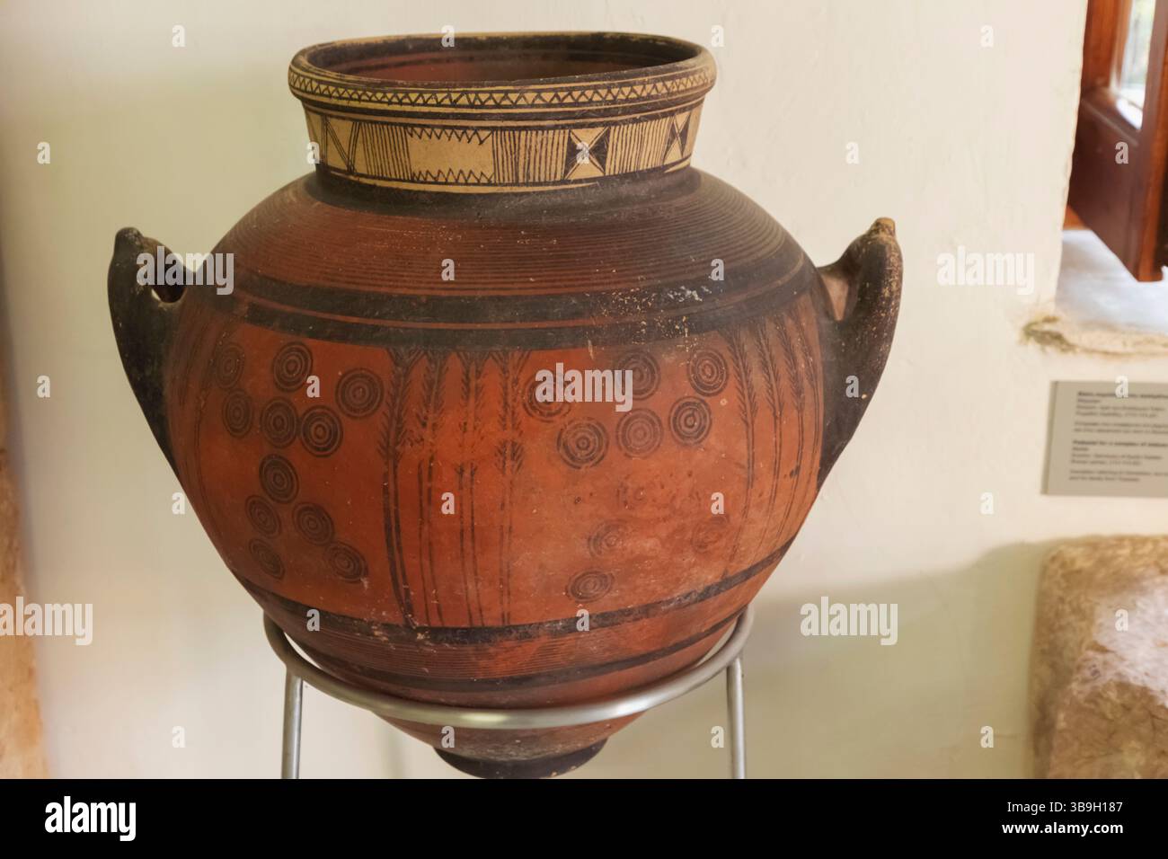 Cyprus, Episkopi, Episkopi Museum, Exhibit of Large Clay Storage Vessel ...