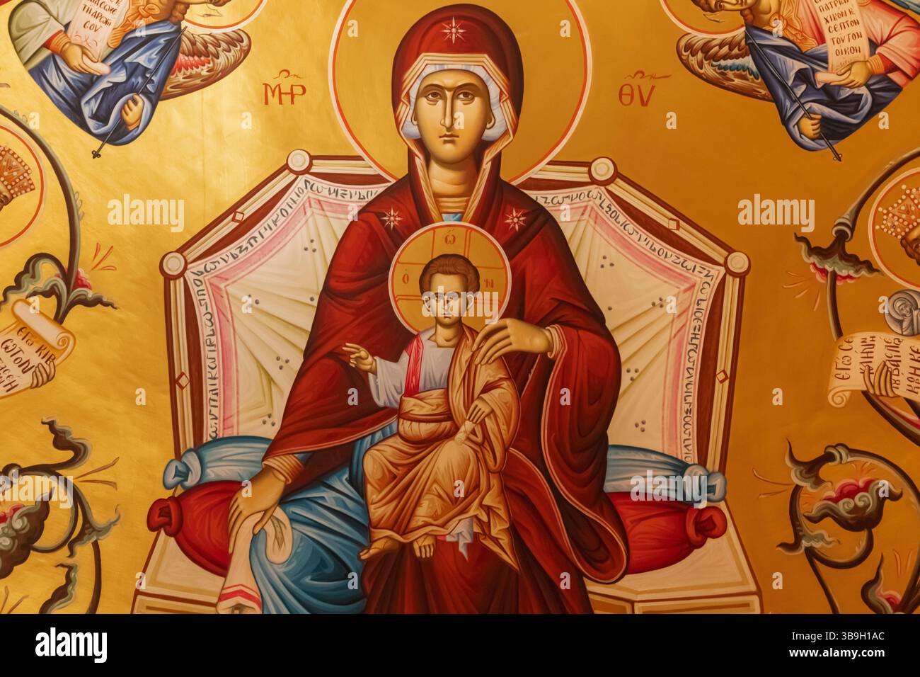 Cyprus, Ayia Napa, Saint Epifanios Greek Orthodox Church, Interior Wall ...