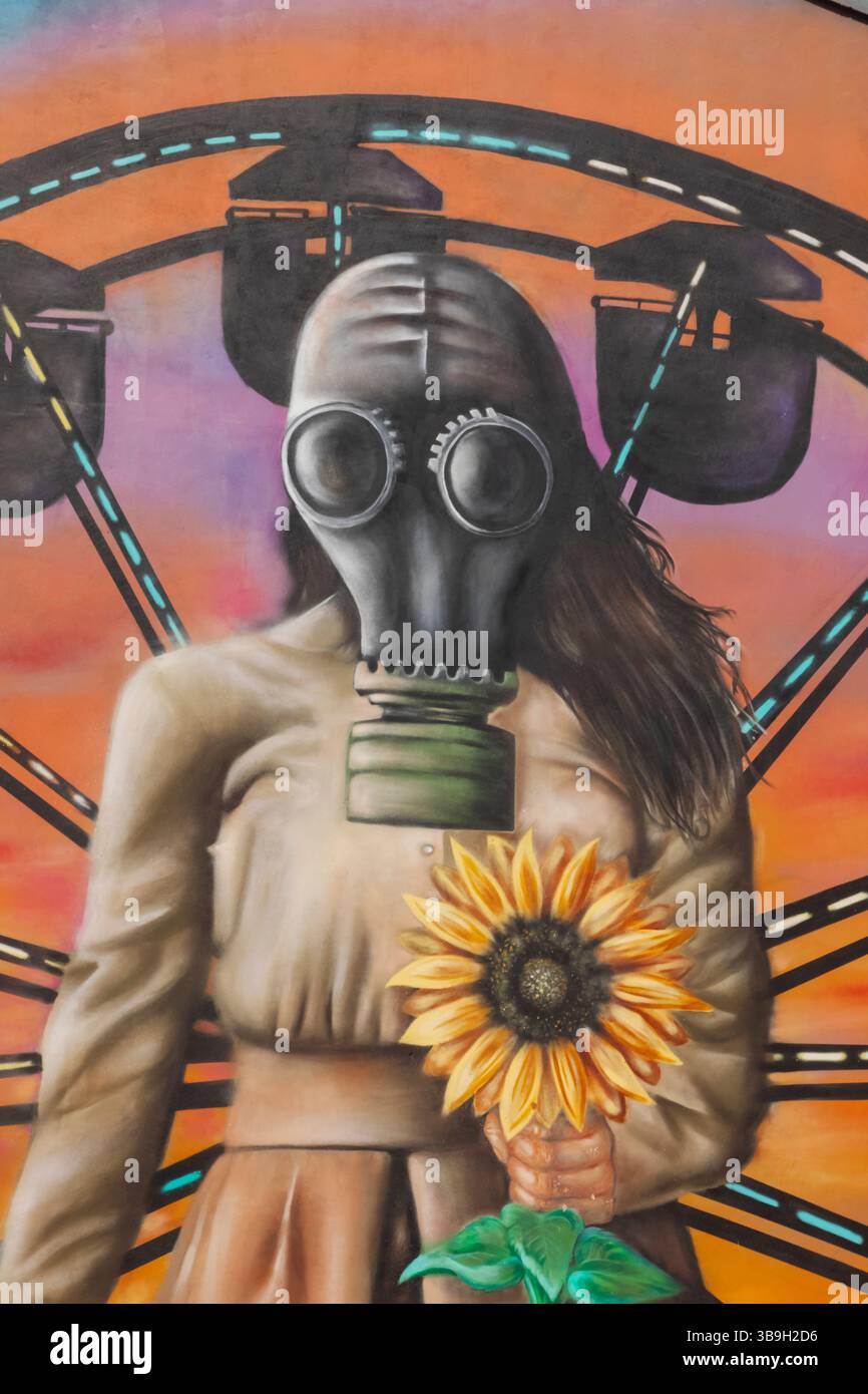 Cyprus, Paphos, Colourful Wall Decoration of the Chernobyl Bar by ...