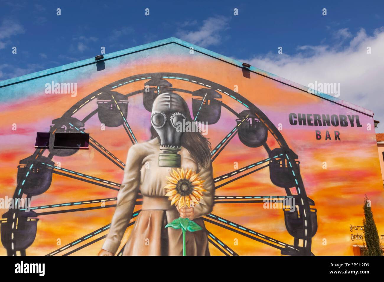 Cyprus, Paphos, Colourful Wall Decoration of the Chernobyl Bar by ...