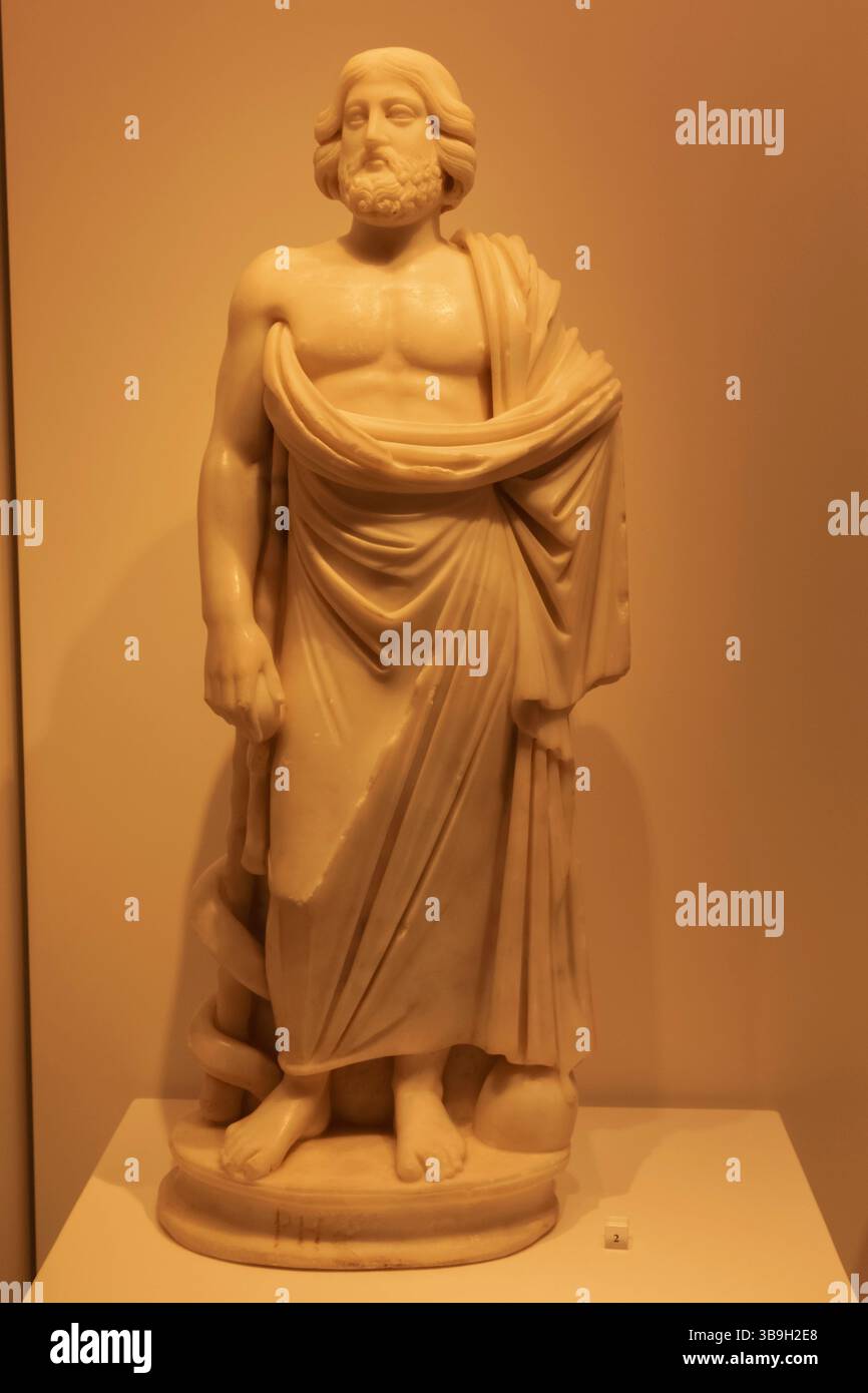 Cyprus, Paphos, Archaeological Museum of Paphos District, Marble Statue ...