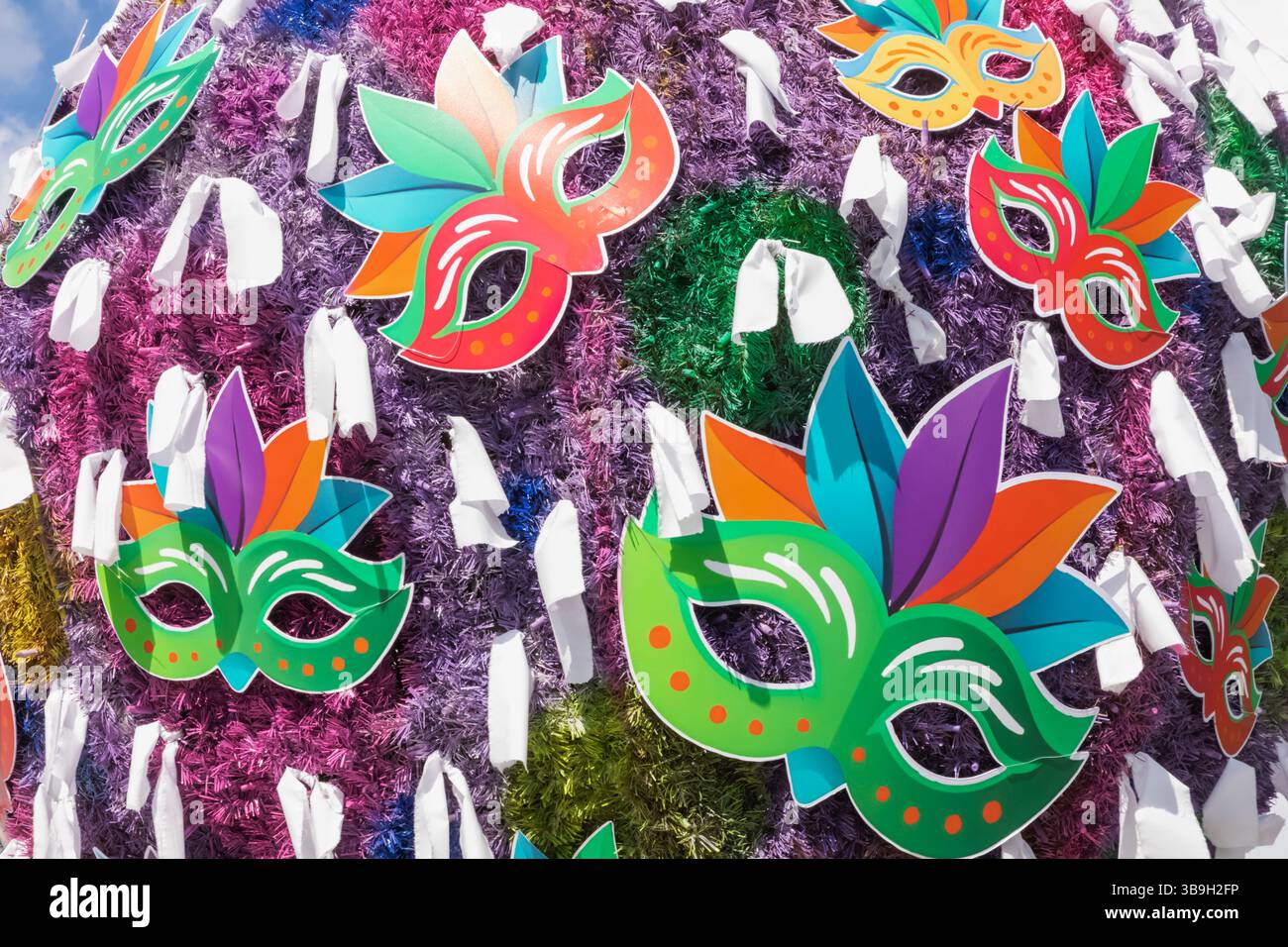 Cyprus, Paphos, The Annual Paphos Carnival, Colourful Carnival Masks ...