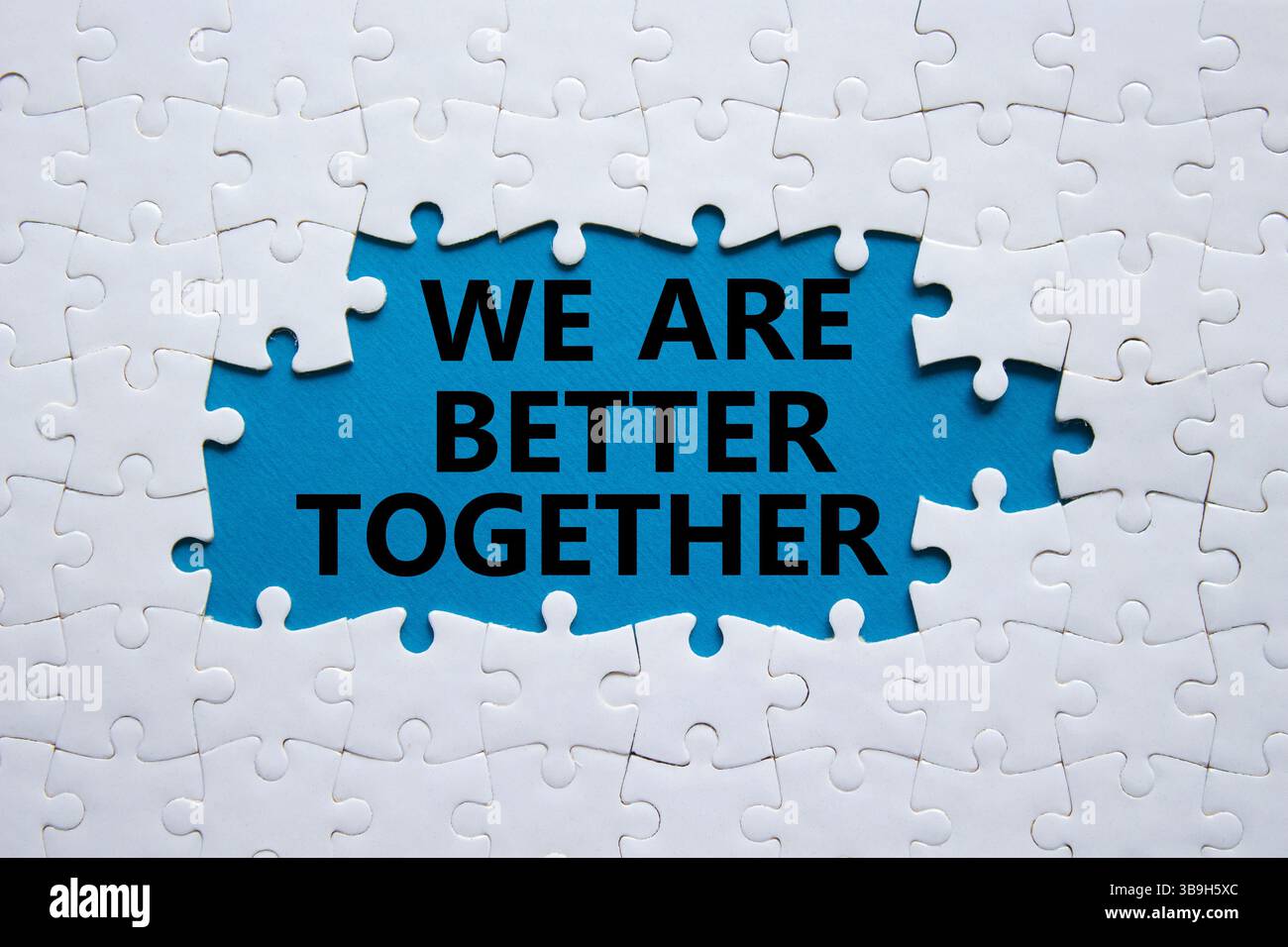 We are better together symbol. White puzzle with words We are better ...