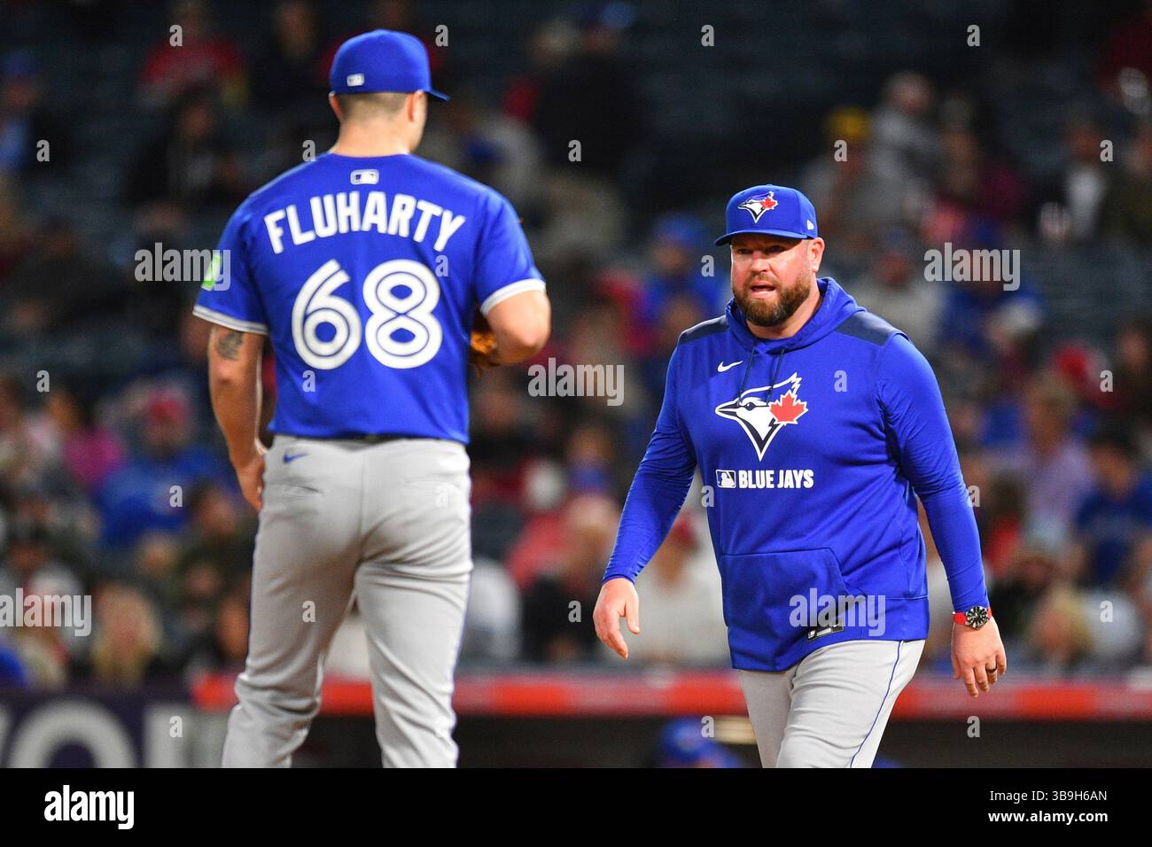 ANAHEIM, CA - MAY 06: Toronto Blue Jays manager John Schneider walks to ...