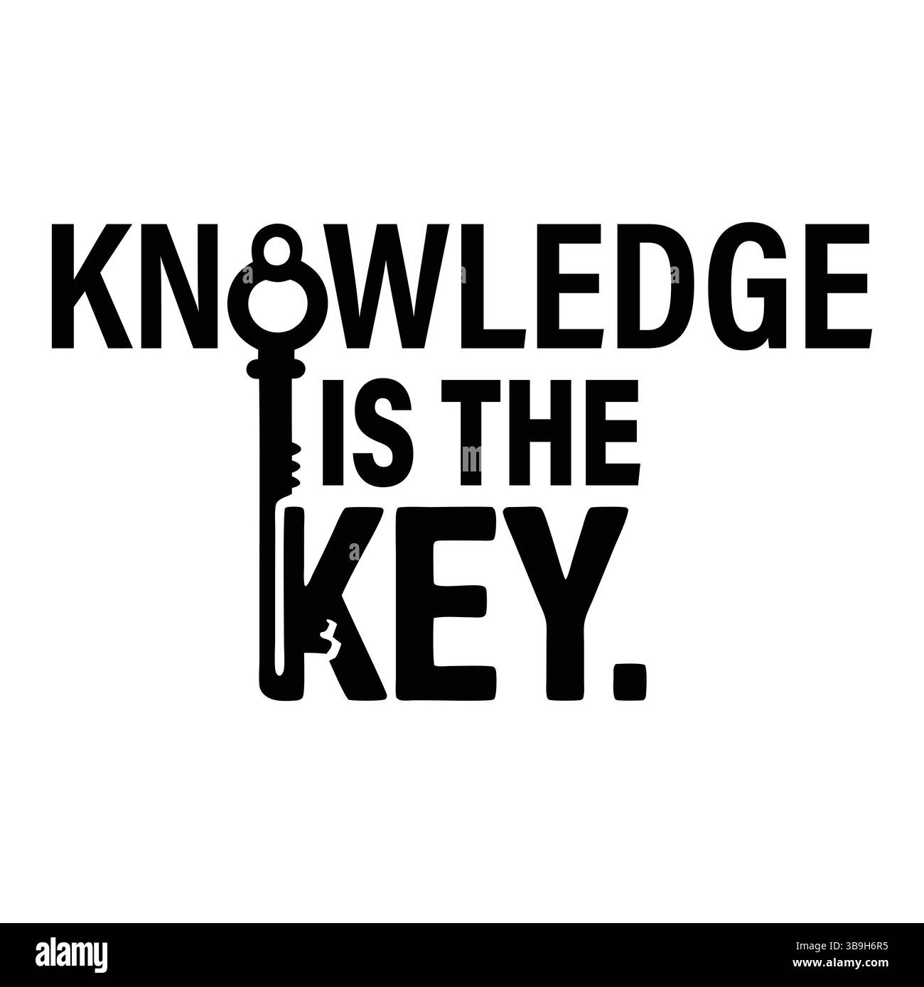 A striking graphic of the text Knowledge is the Key with a key illustration, symbolizing the ...