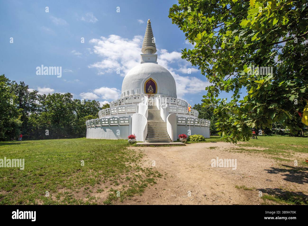 White Stupa, Temple of Peace, Buddhism in Hungary at Lake Balaton in ...