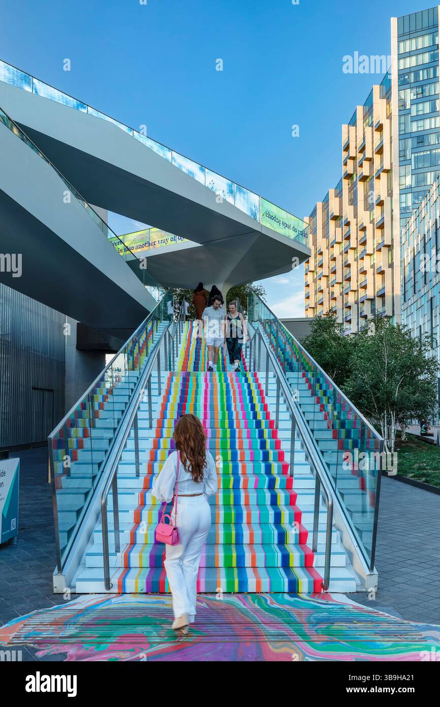 Poured Staircase by Ian Davenport, staircase to The Tide Pier Walk ...