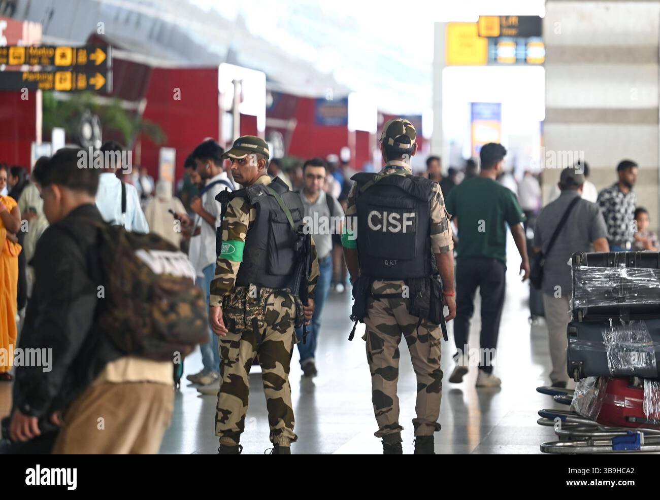 NEW DELHI, INDIA - MAY 9: Security personnel take a round of the ...