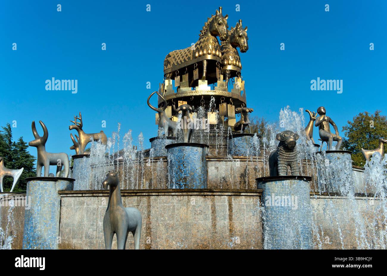 Colchis fountain with replicas of finds from archaeological excavations ...