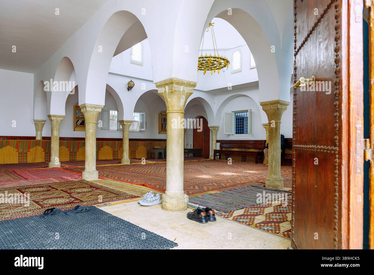 Muslim prayer hall, Great Mosque (Grande Mosque) in Hammamet, Tunisia ...