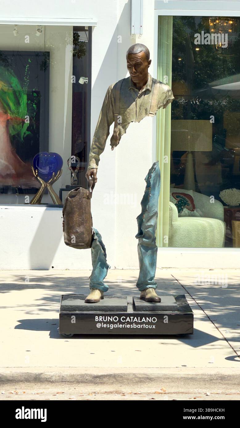 Bruno Catalano’s Surreal Bronze Sculpture on Display in Miami Stock ...