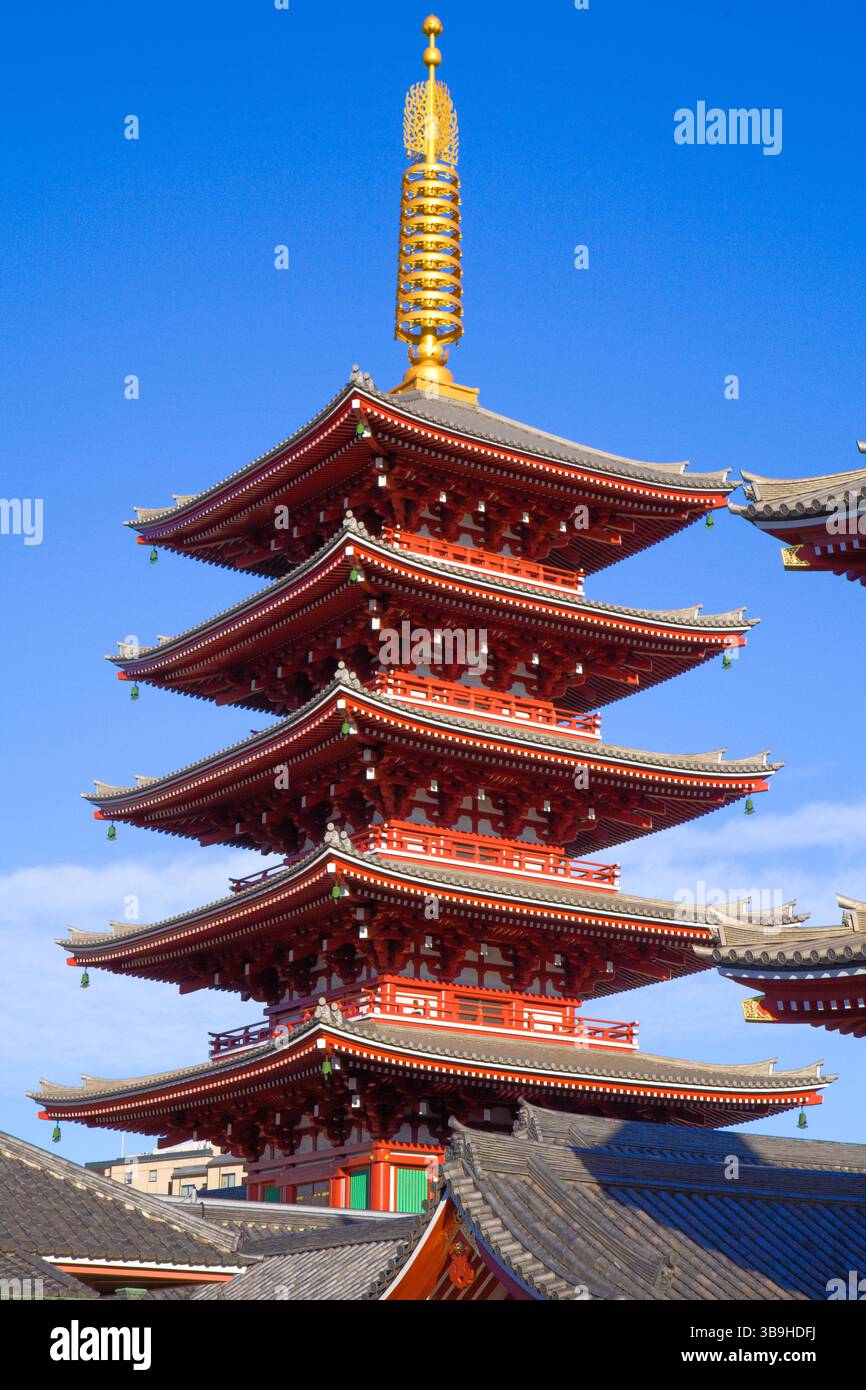 Japan, Tokyo, Asakusa, Sensoji Temple, Five-Storied Pagoda Stock Photo - Alamy