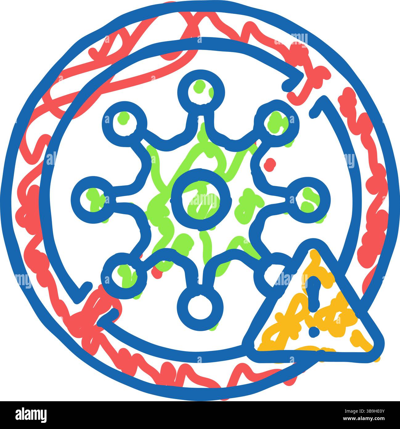 cross contamination prevention icon doodle illustration Stock Vector ...