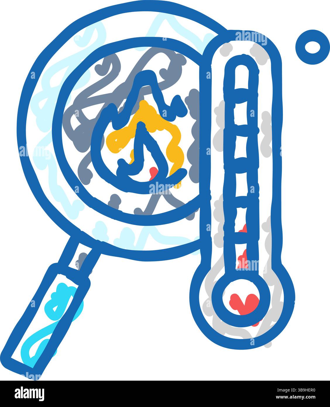 safe cooking temperatures icon doodle illustration Stock Vector Image ...