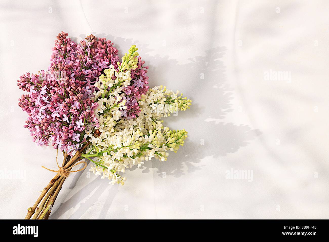 Abstract floral arrangement. Beautiful bouquet of white and purple ...