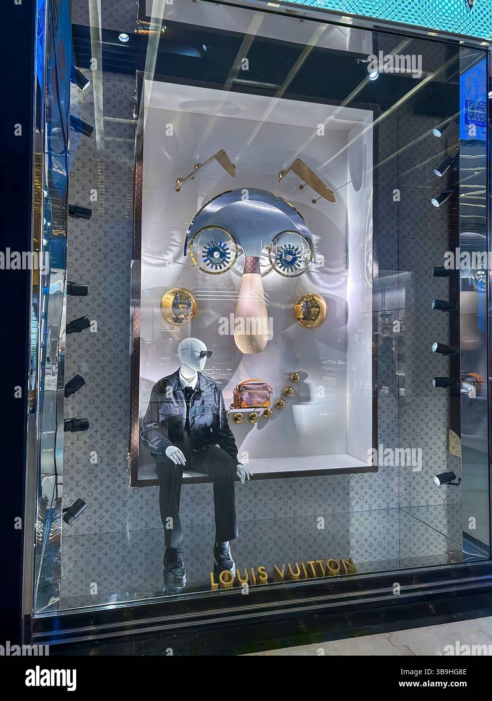 Taipei, Taiwan, Close up, Shop Window Display,, Shopping inside, Luxury Fashion Store, Louis ...