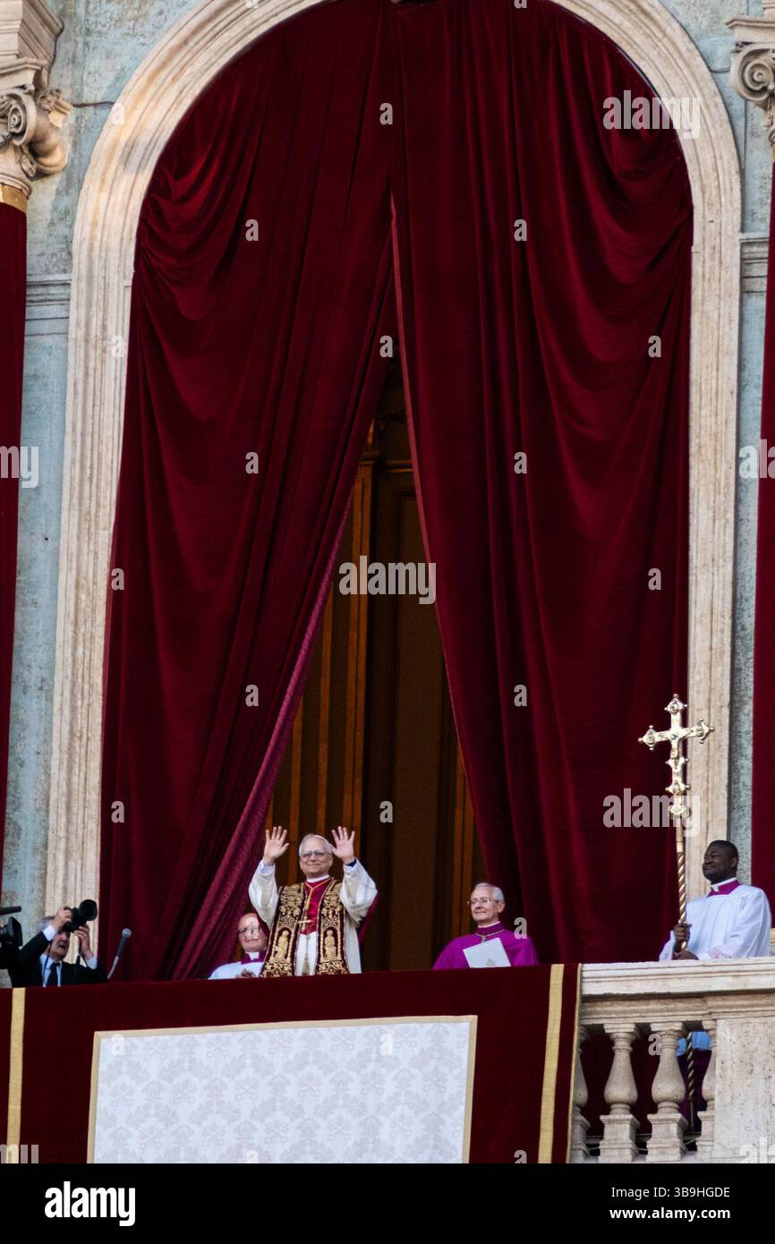 The newly elected pope steps onto the balcony of St. Peter's Basilica ...