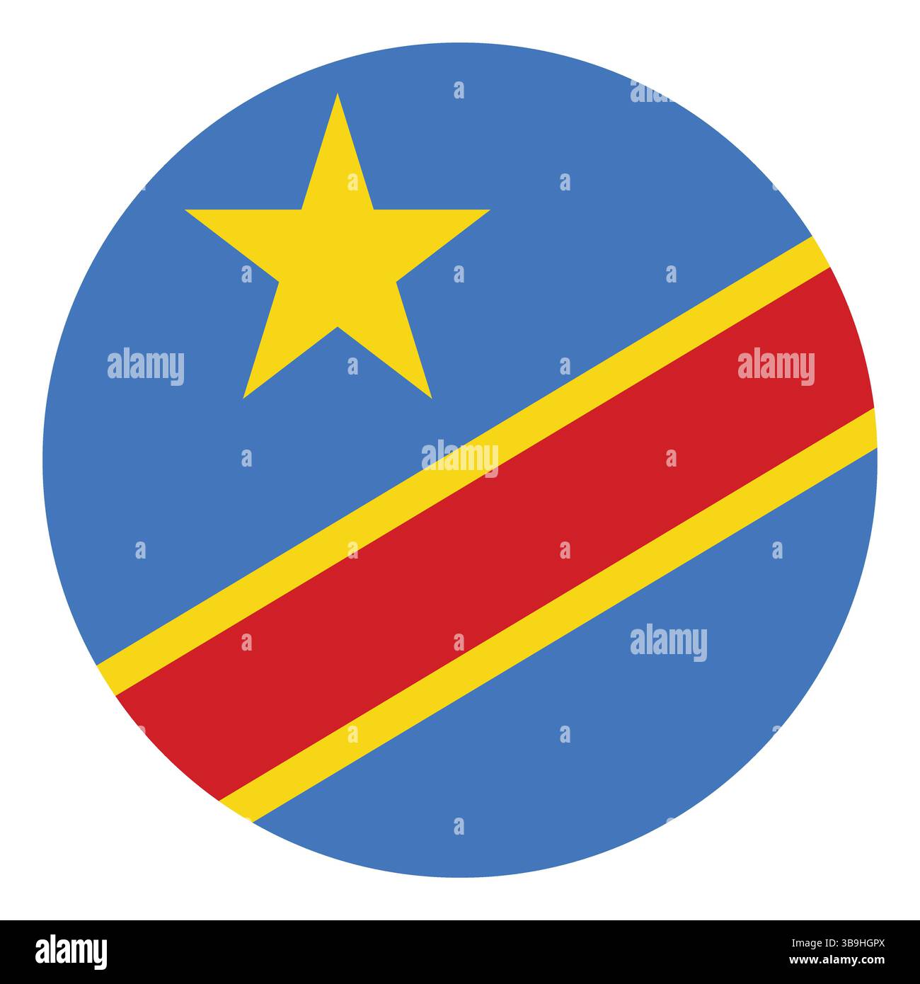 Flag of Congo Democratic. Congo Democratic circle flag logo icon ...