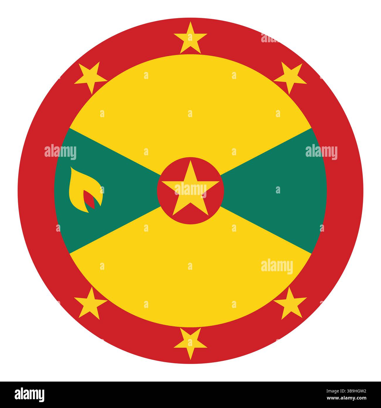 Flag of Grenada. Grenada circle flag logo icon computer vector ...