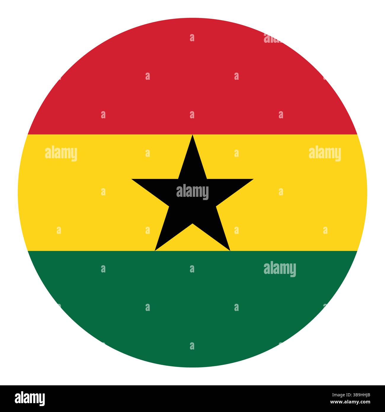 Flag of Ghana. Ghana circle flag logo icon computer vector illustration ...
