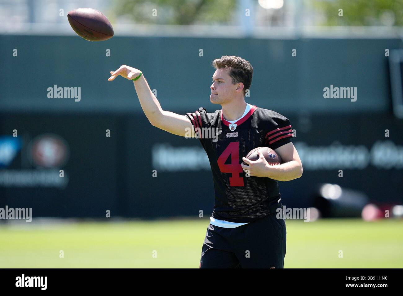San Francisco 49ers quarterback Kurtis Rourke throws a pass during the ...
