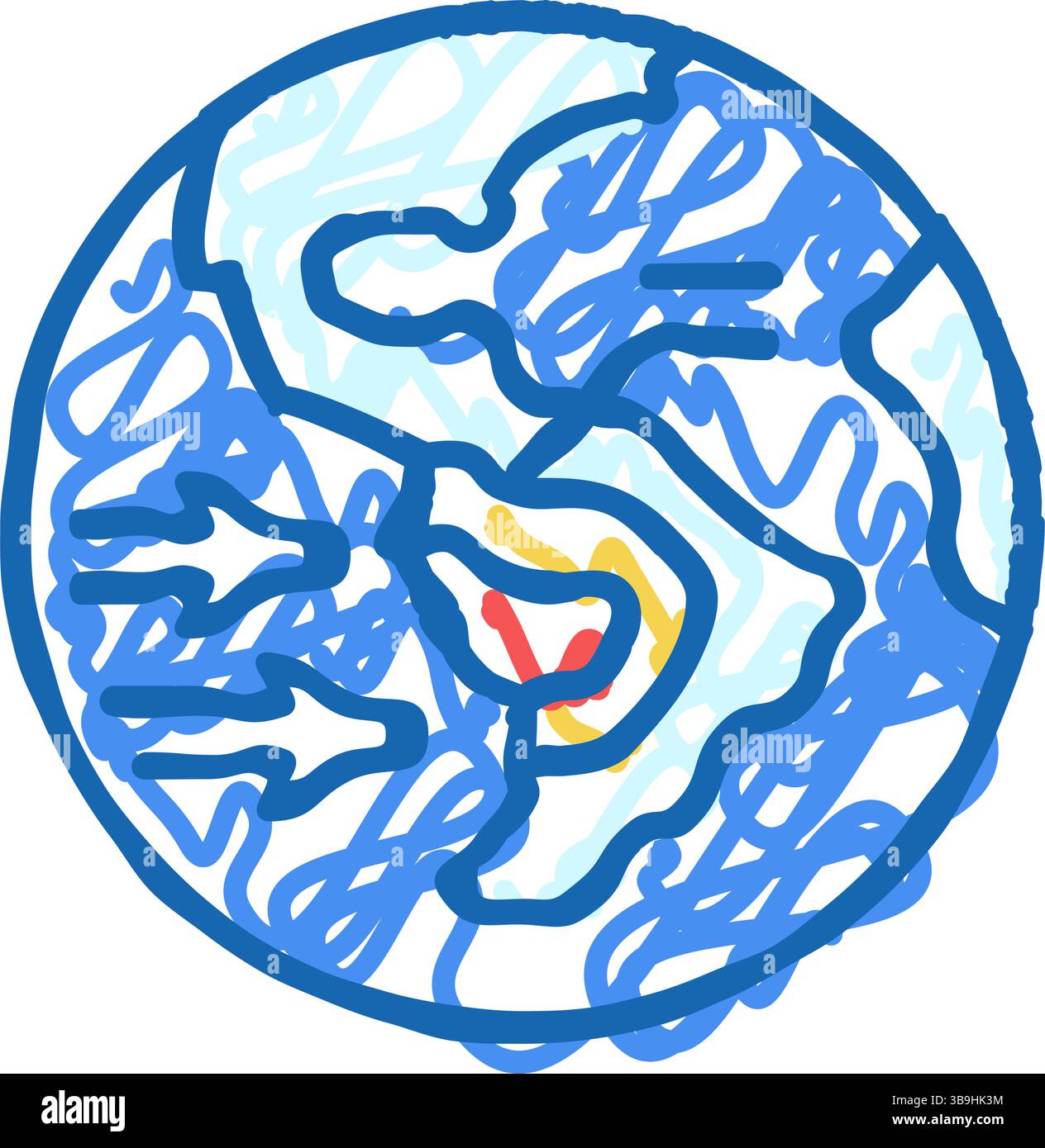 path map hurricane disaster icon doodle illustration Stock Vector Image ...