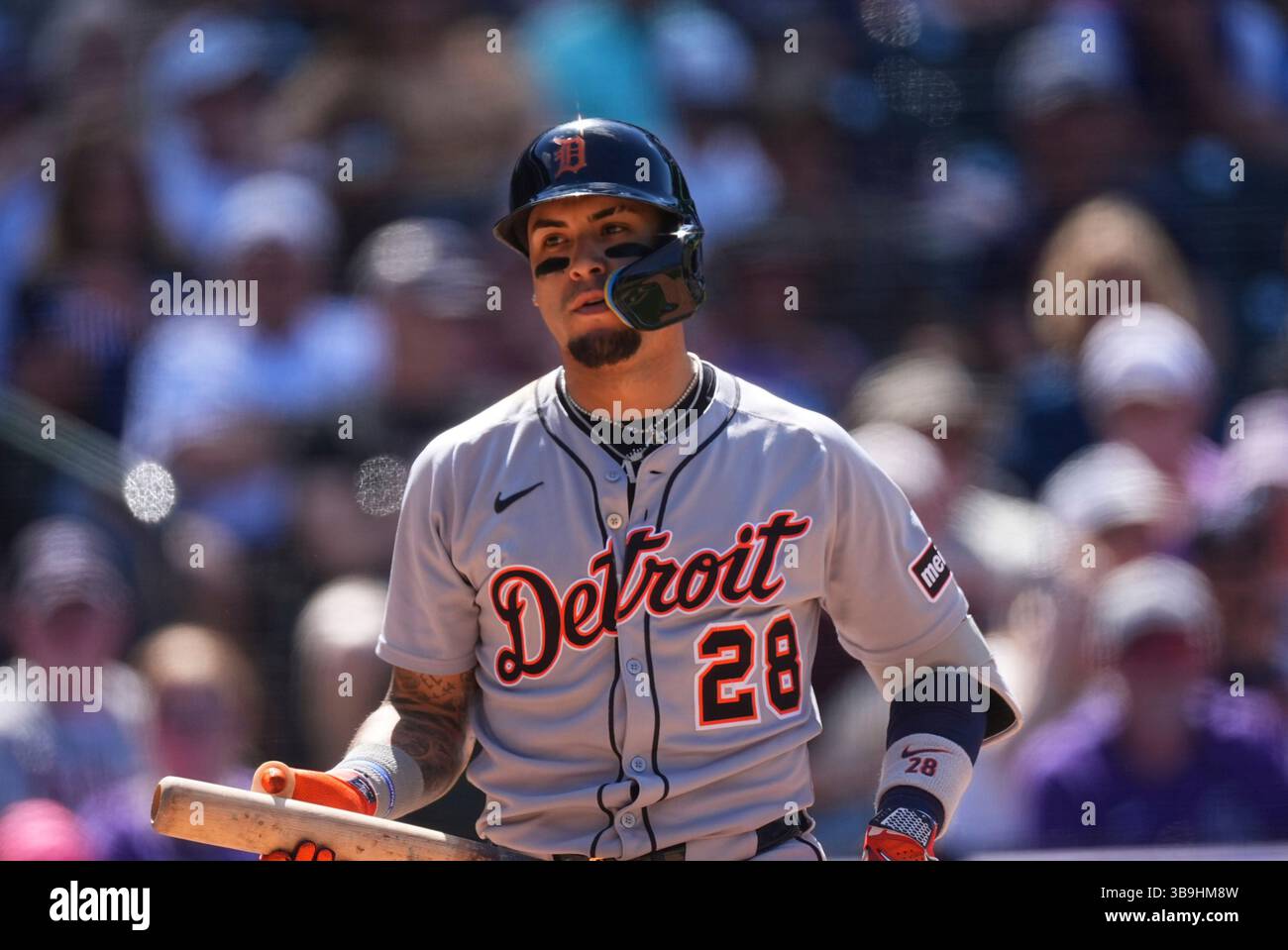 Detroit Tigers third base Javier Báez (28) during the ninth inning in ...