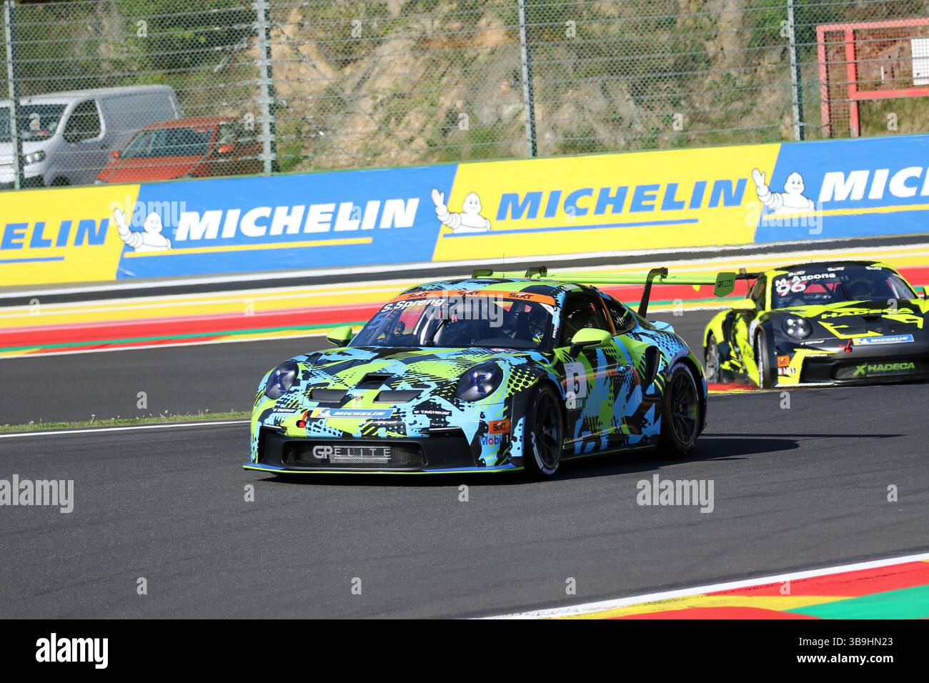 Stavelot, Belgien. 09th May, 2025. Stavelot, Belgien 08. - 10. Mai 2025: Porsche Sixt Carrera ...