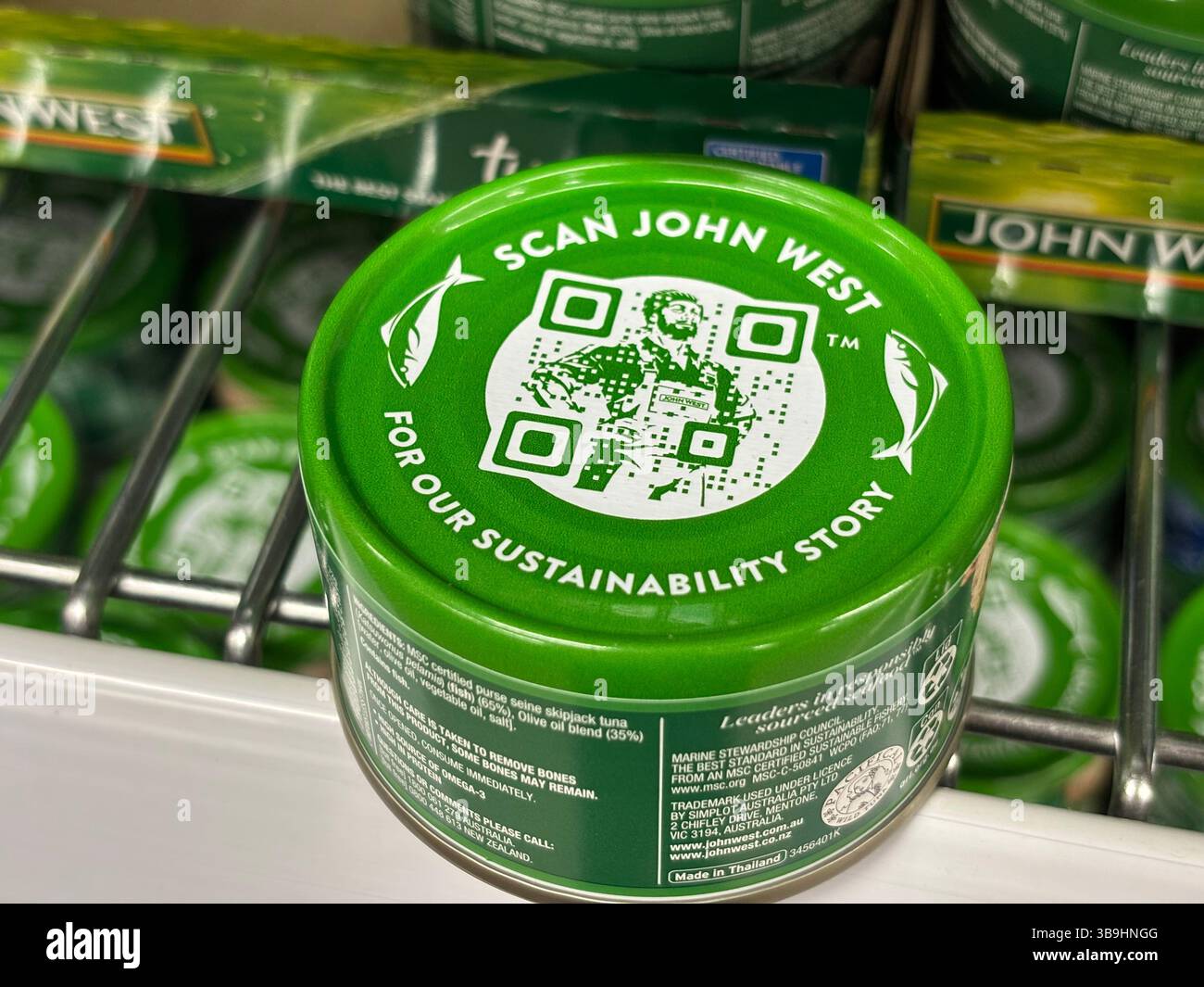 Brisbane, Australia. 02nd May, 2025. Canned tuna sits on shelves at ...