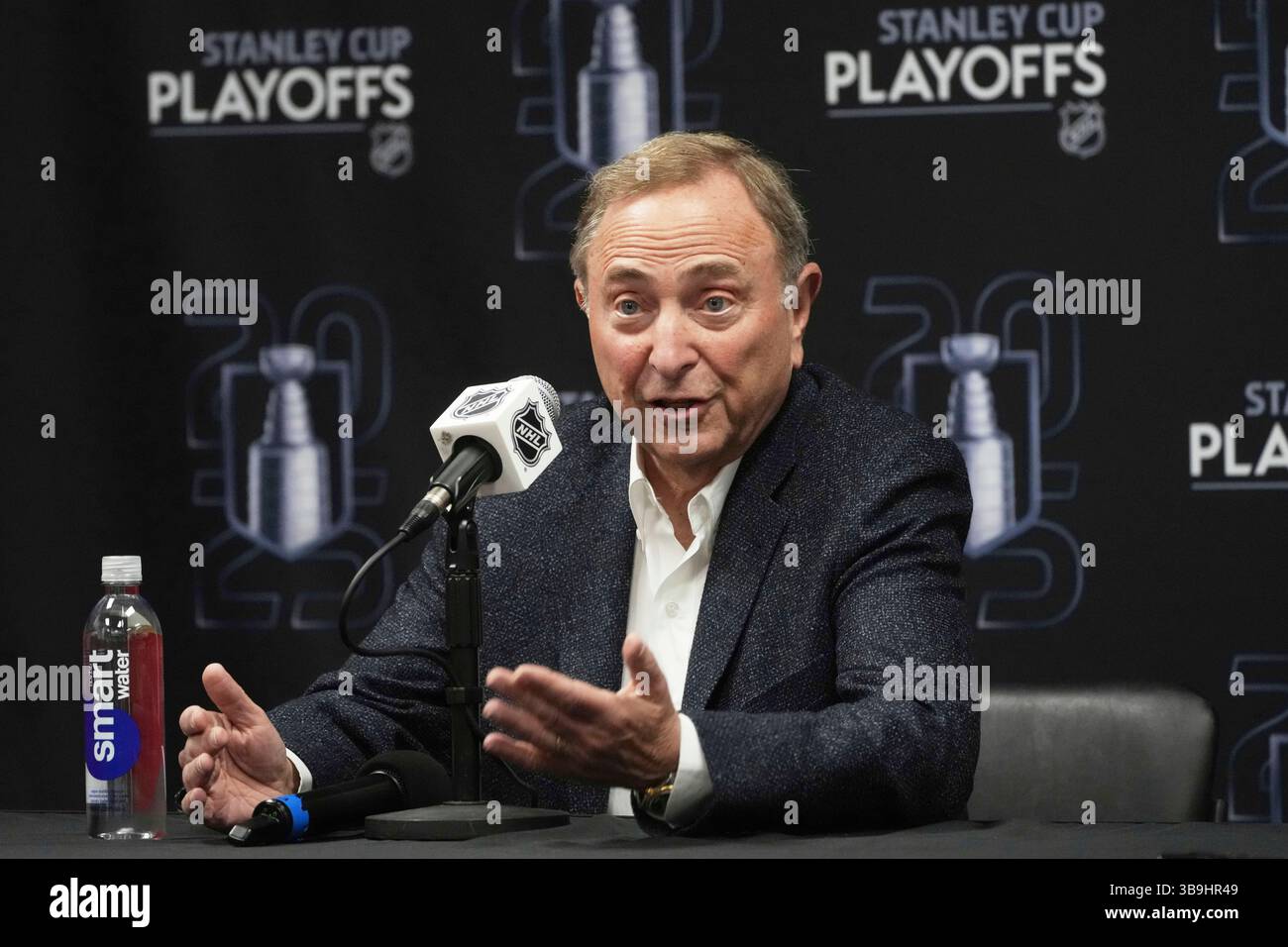 Nhl Commissioner Gary Bettman Speaks Before Game 3 Of An Nhl Hockey