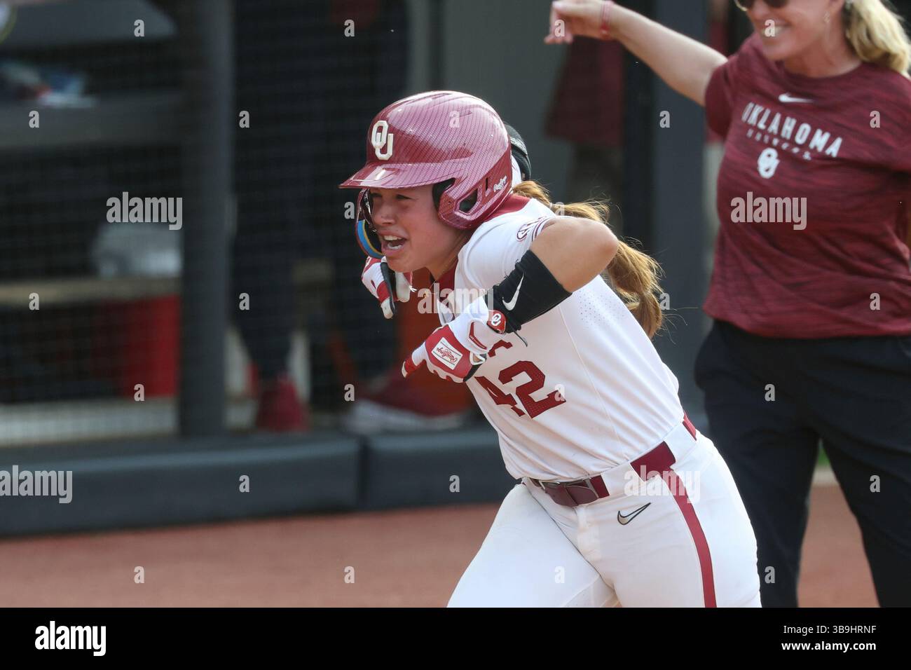 ATHENS, GA - MAY 09: Oklahoma infielder Gabbie Garcia (42) celebrates ...
