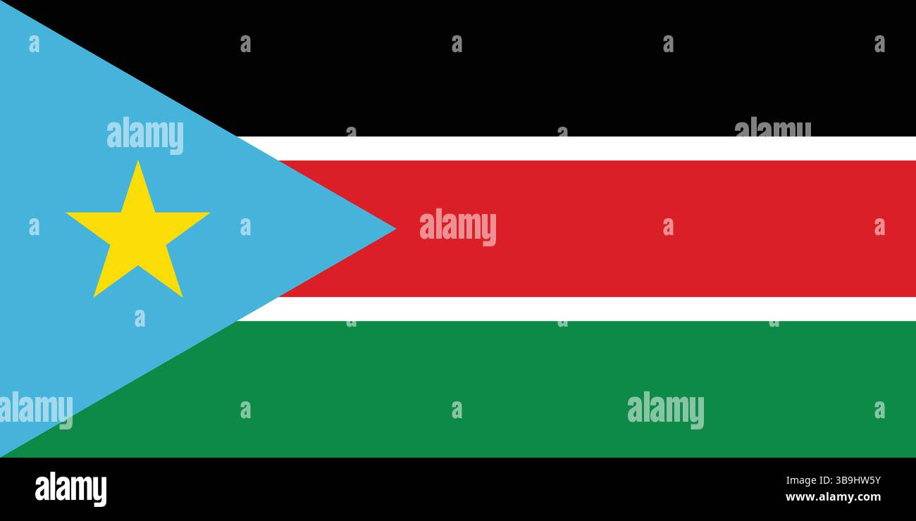 Flag of South Sudan. South Sudan flag official colors and proportion ...