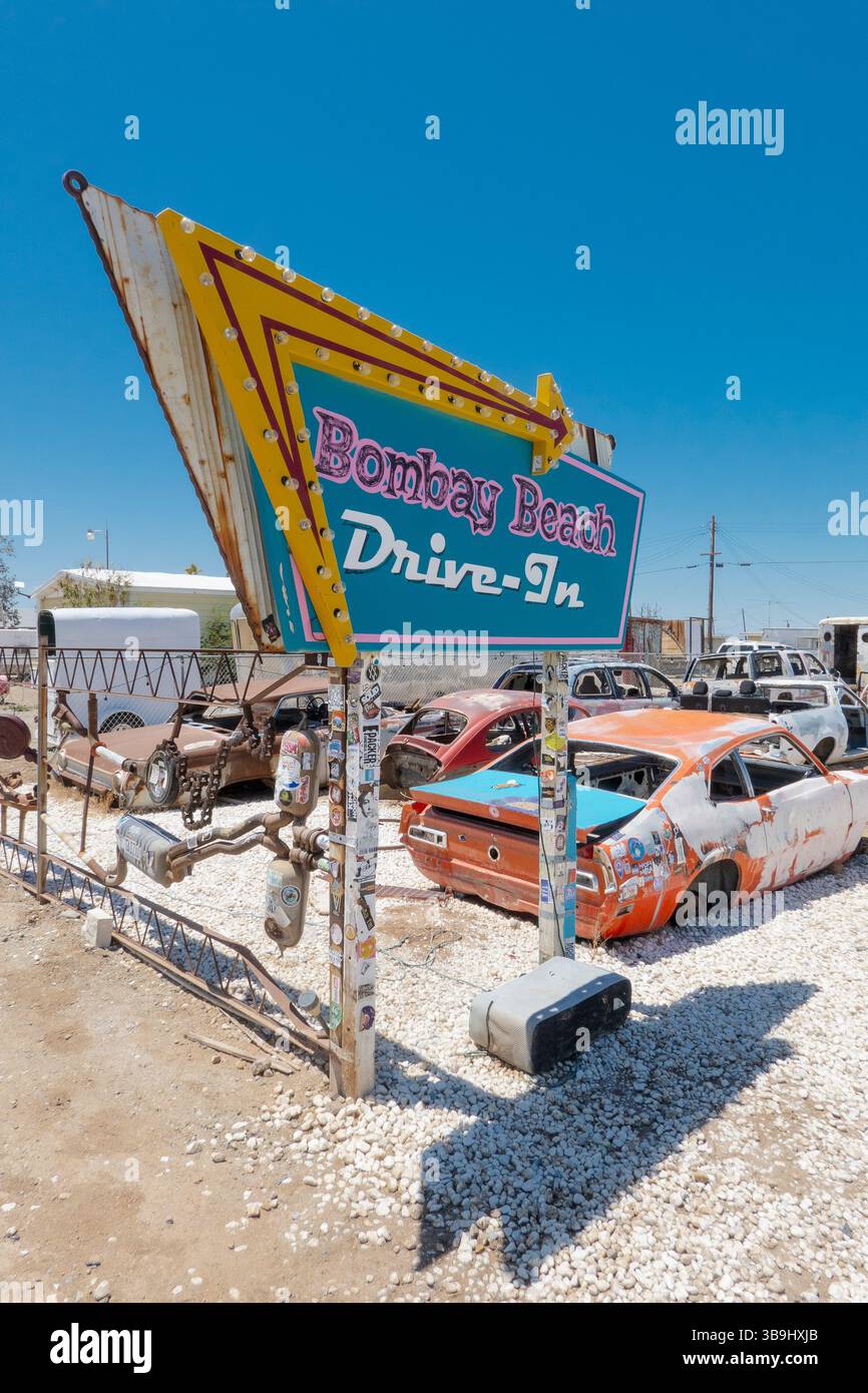 A drive-in theater as installation art at the Bombay Beach Biennale in ...