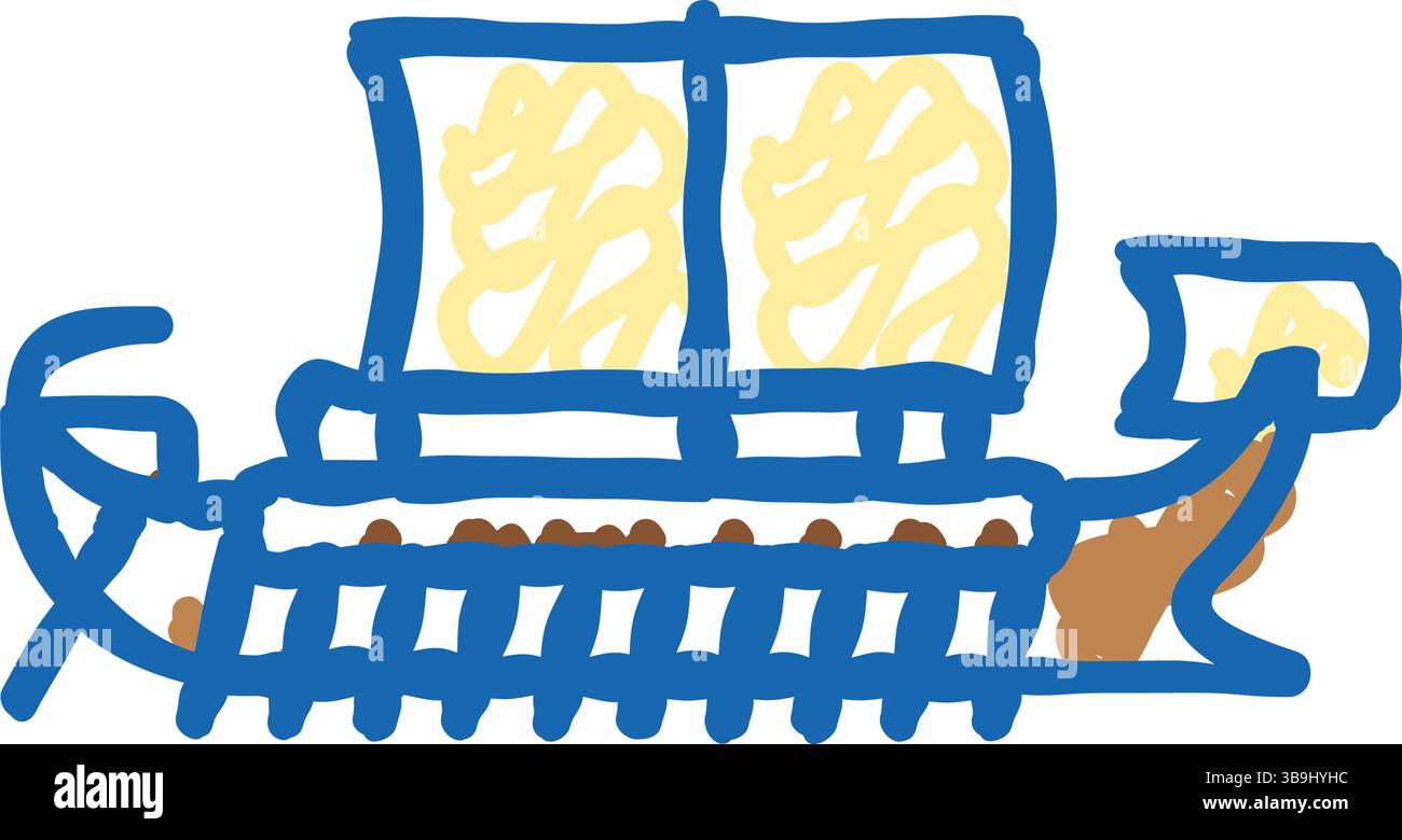 quinquereme ancient ship icon doodle illustration Stock Vector Image ...