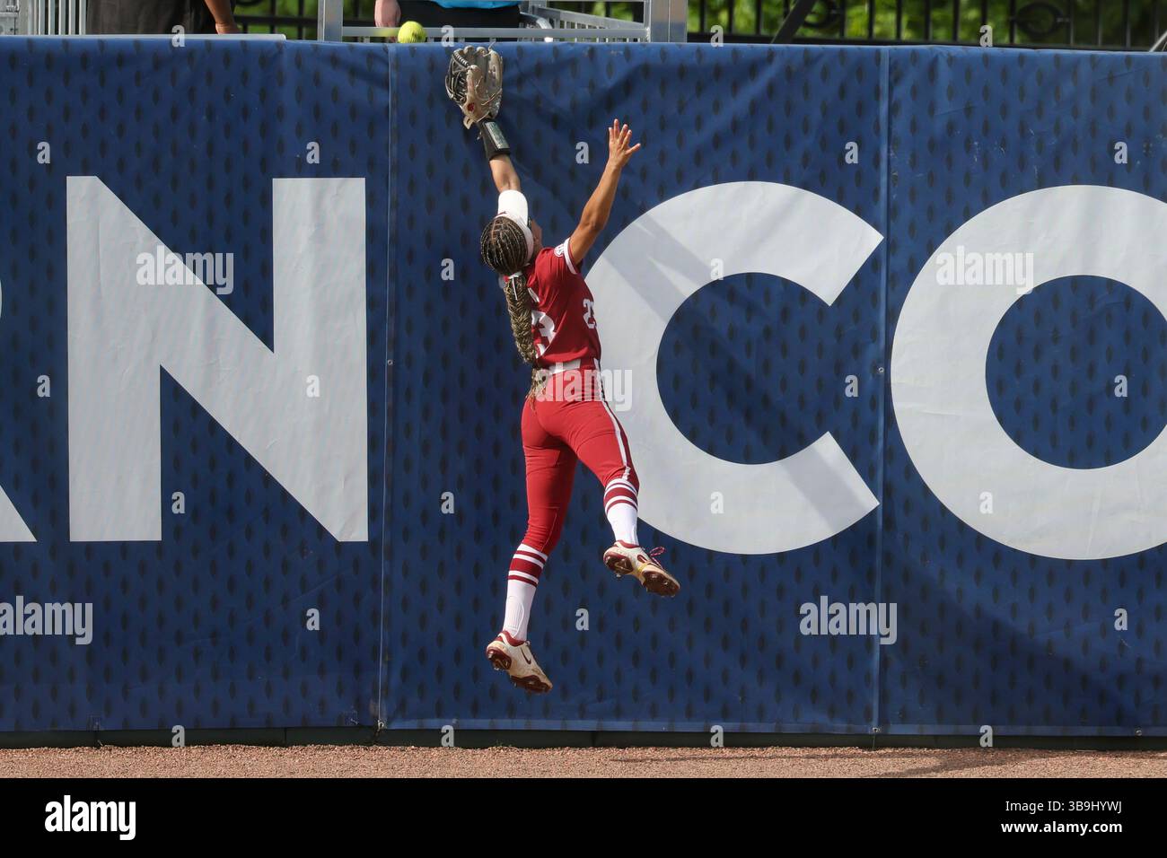 ATHENS, GA - MAY 09: Arkansas outfielder Reagan Johnson (23) cannot ...