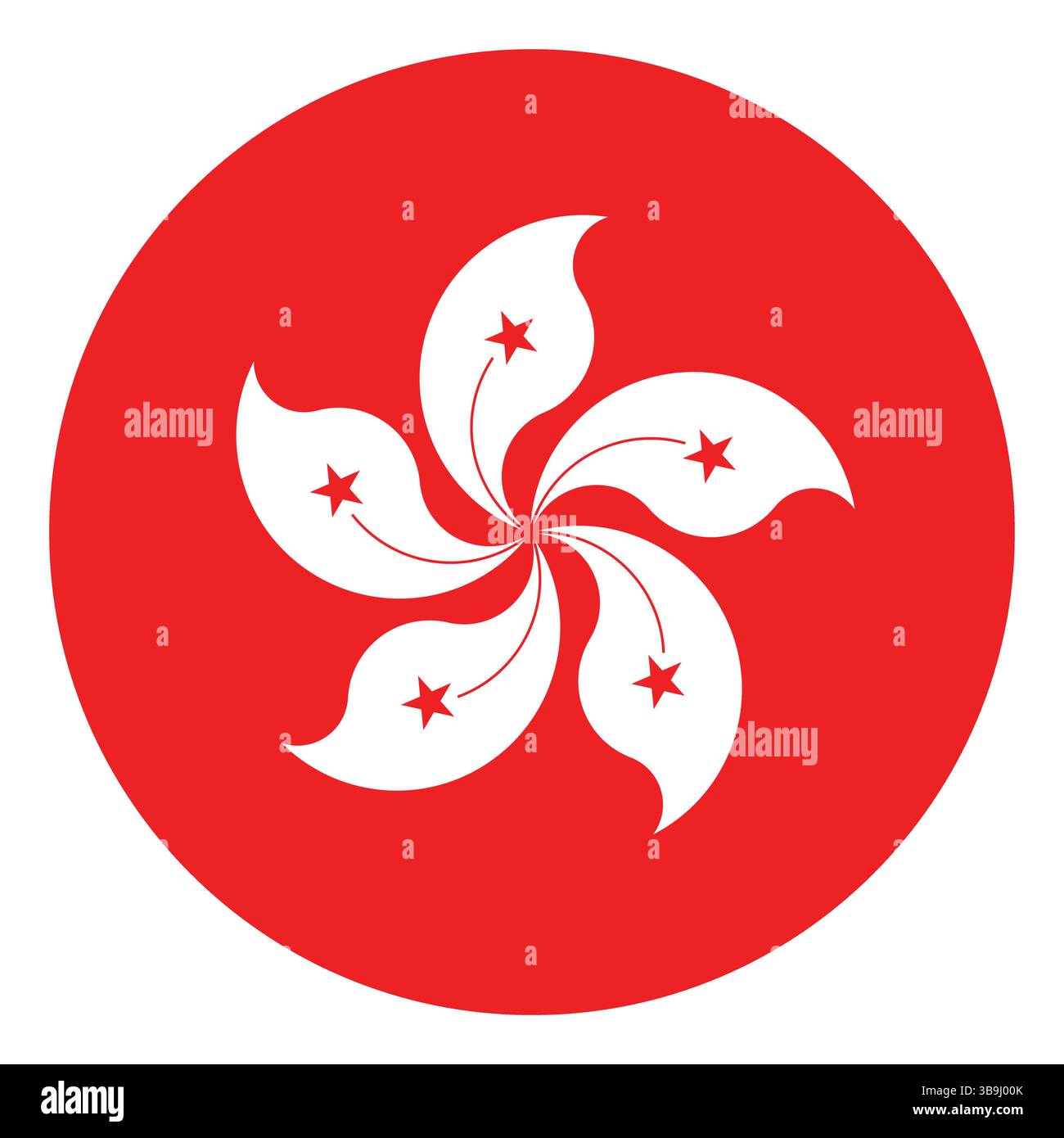 Flag of Hong Kong. Hong Kong circle flag logo icon computer vector ...