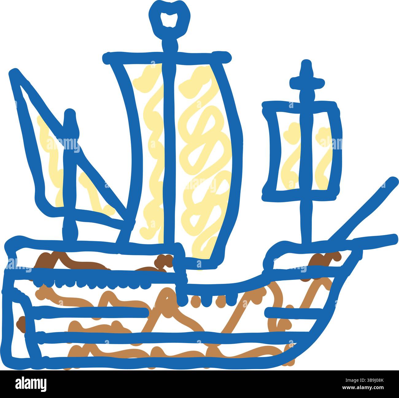 carrack ancient ship icon doodle illustration Stock Vector Image & Art ...