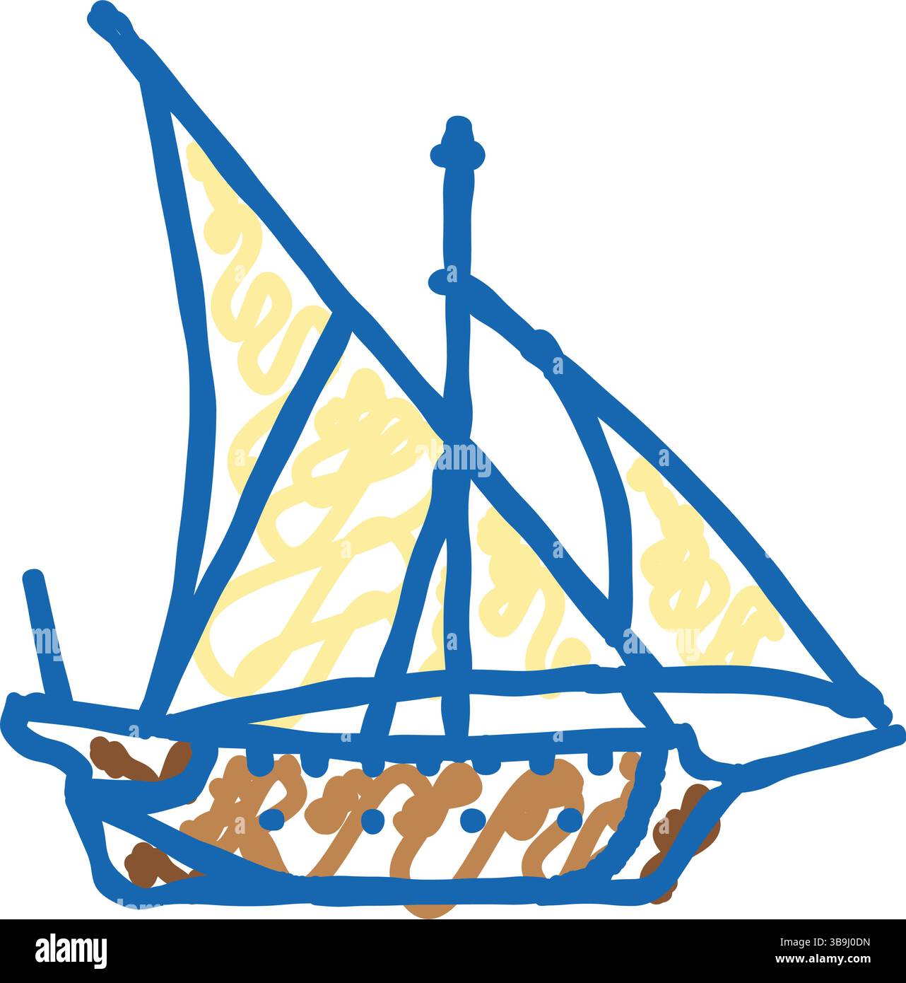 barque ancient ship icon doodle illustration Stock Vector Image & Art ...