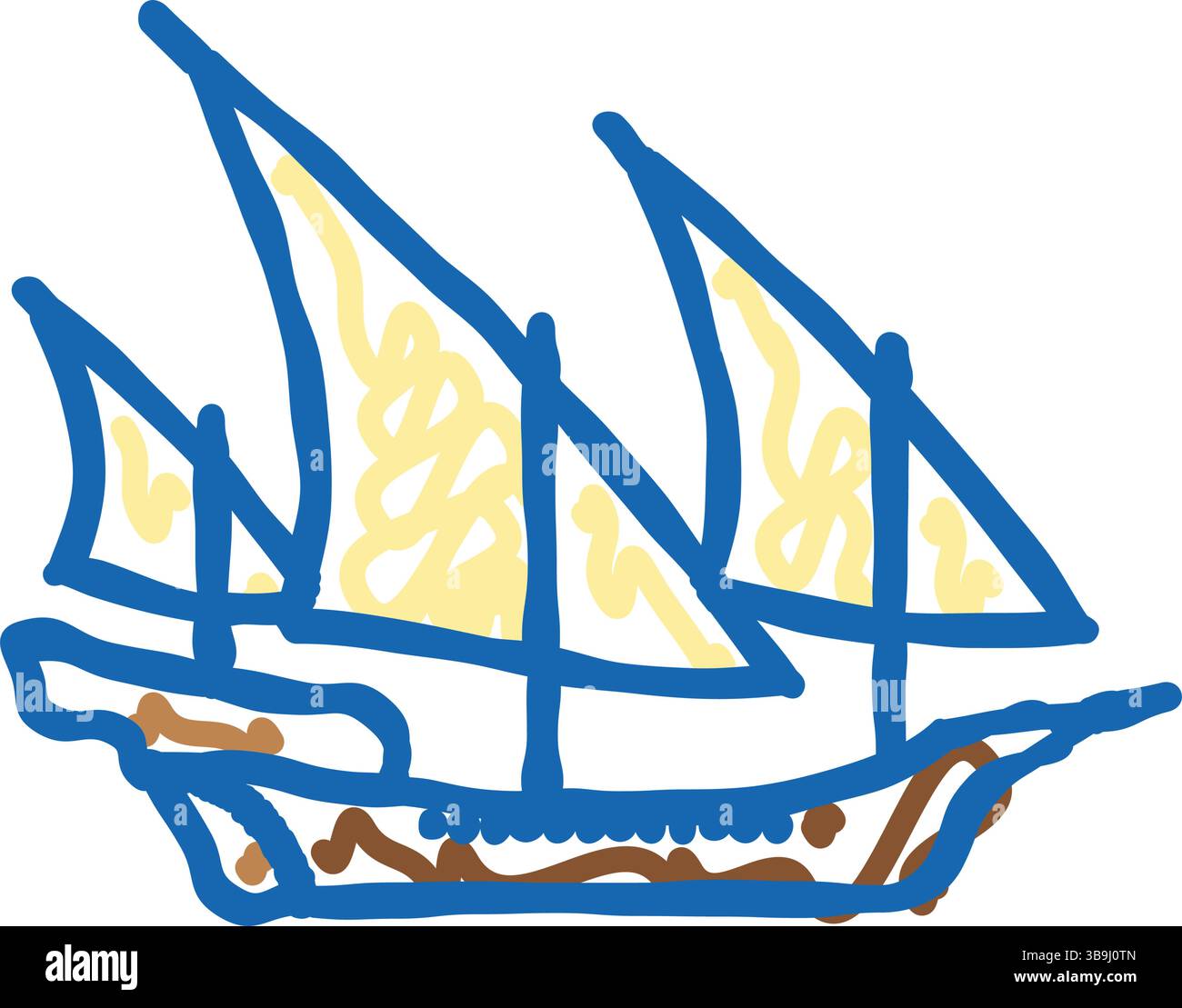 xebec ancient ship icon doodle illustration Stock Vector Image & Art ...