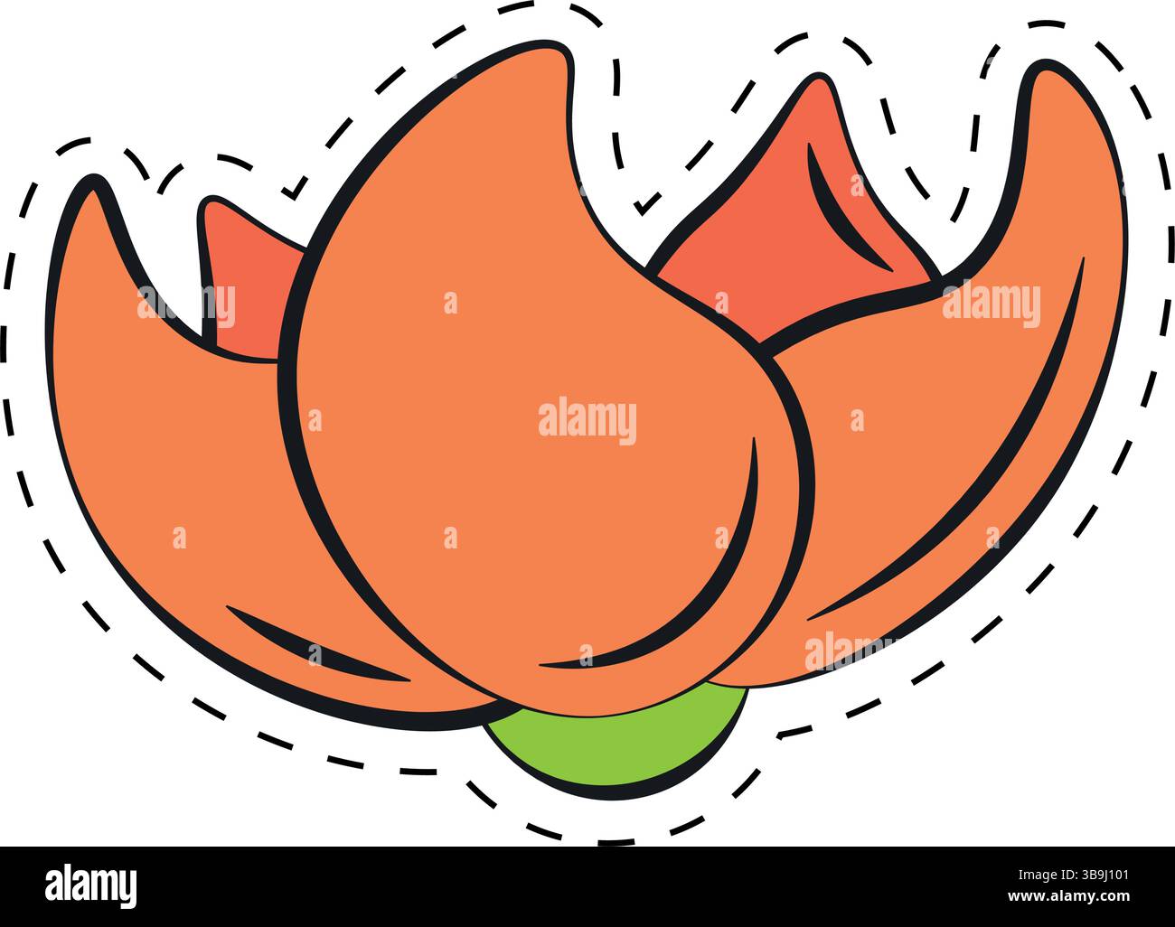 Cartoon colored flower with petals. Vector illustration Stock Vector ...