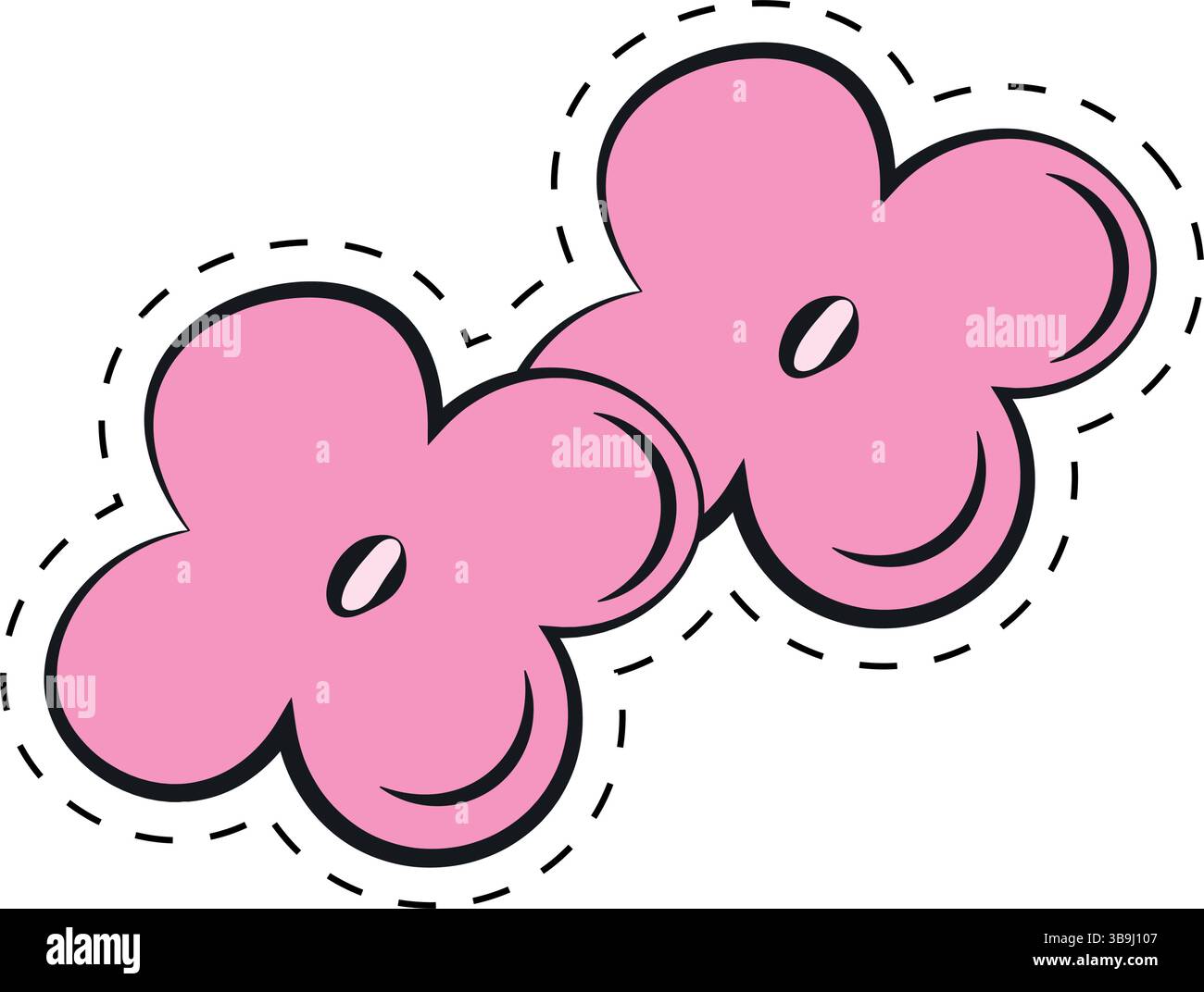 Cartoon colored flower with petals. Vector illustration Stock Vector ...