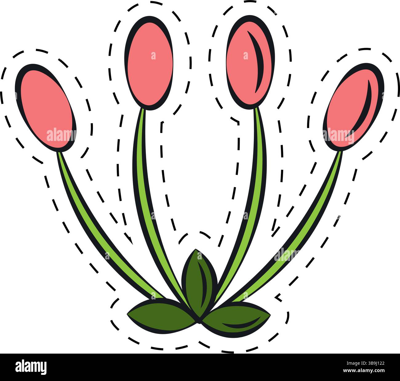 Cartoon colored flower with petals. Vector illustration Stock Vector ...