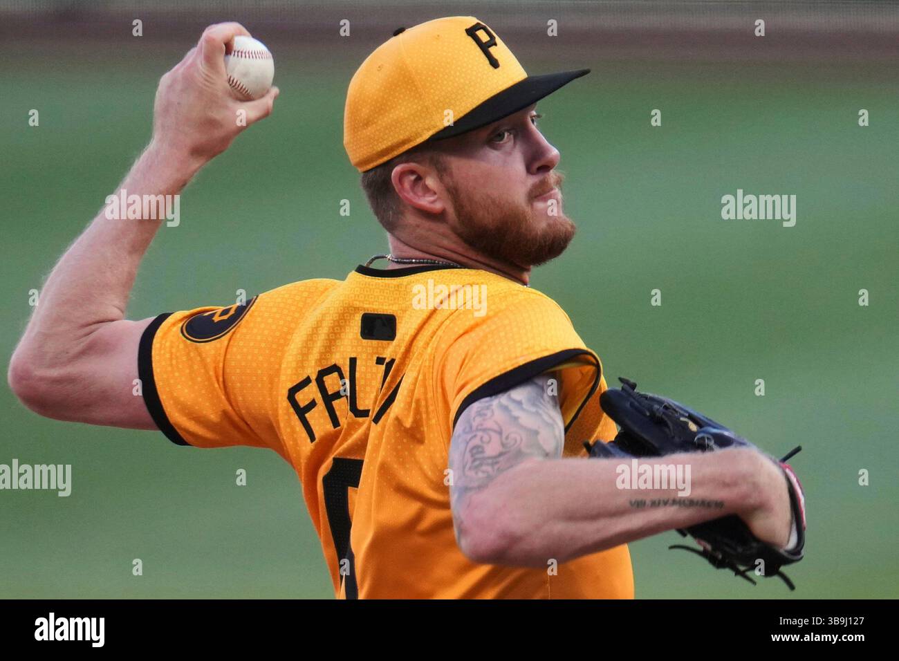Pittsburgh Pirates pitcher Bailey Falter delivers during the first ...