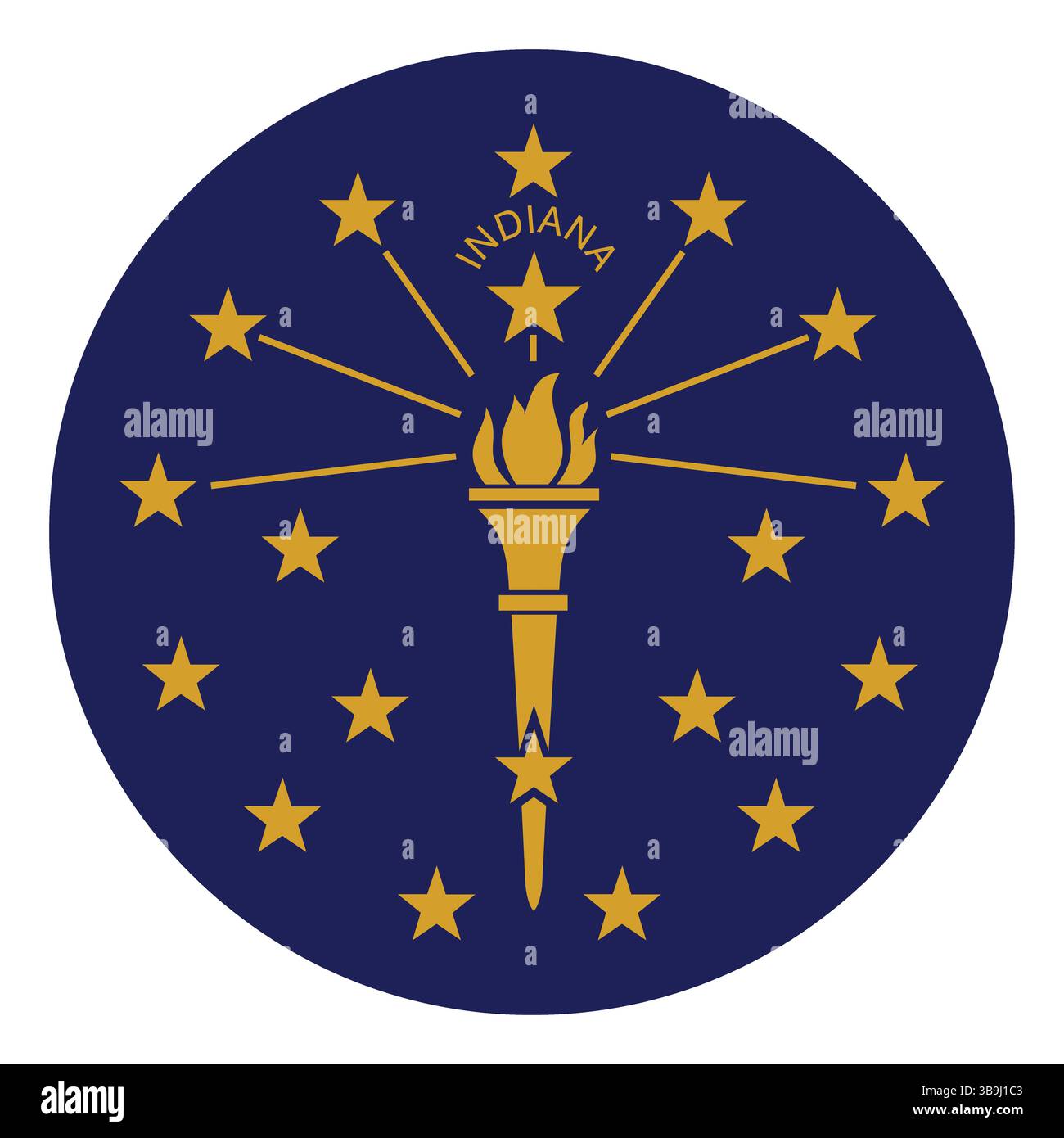 Flag of Indiana. Indiana circle flag logo icon computer vector ...