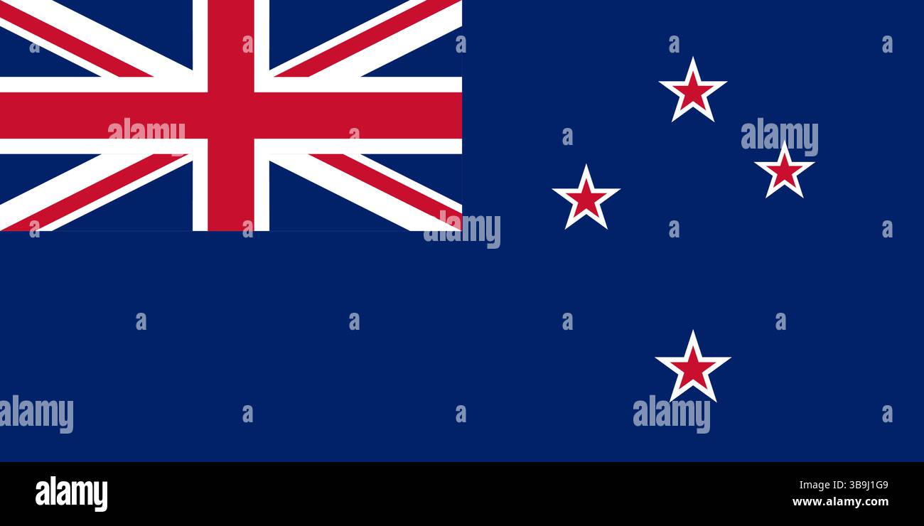 Flag of New Zealand. New Zealand flag official colors and proportion ...