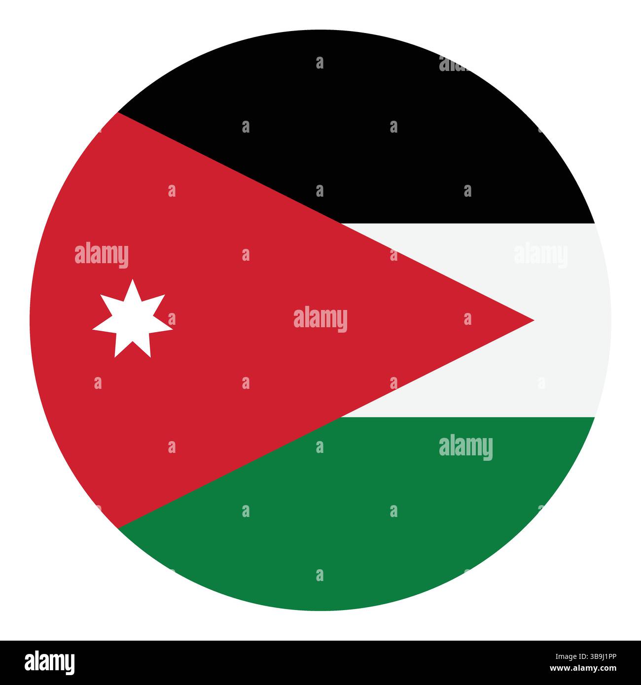 Flag of Jordan. Jordan circle flag logo icon computer vector ...