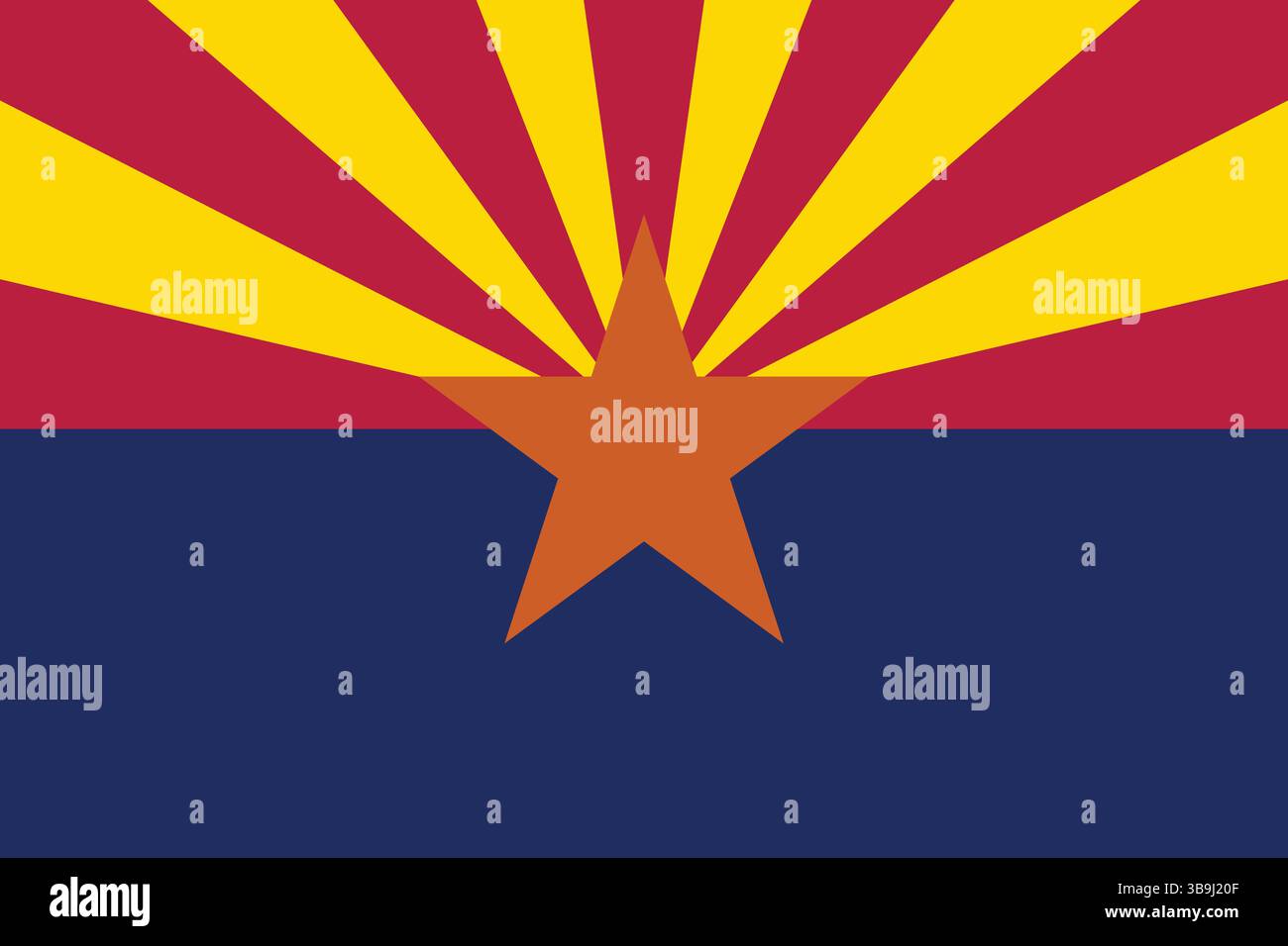 Flag of Arizona. Arizona flag official colors and proportion digital ...