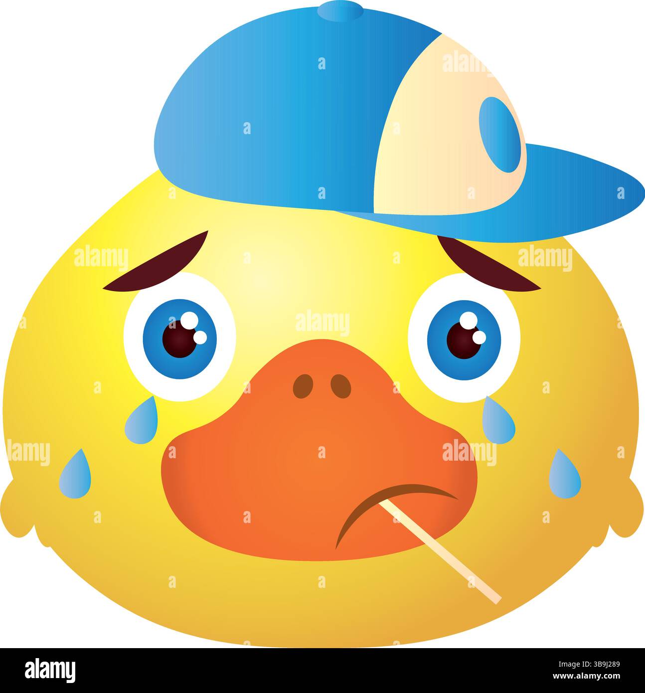 Crying duck with blue cap. Vector illustration Stock Vector Image & Art ...